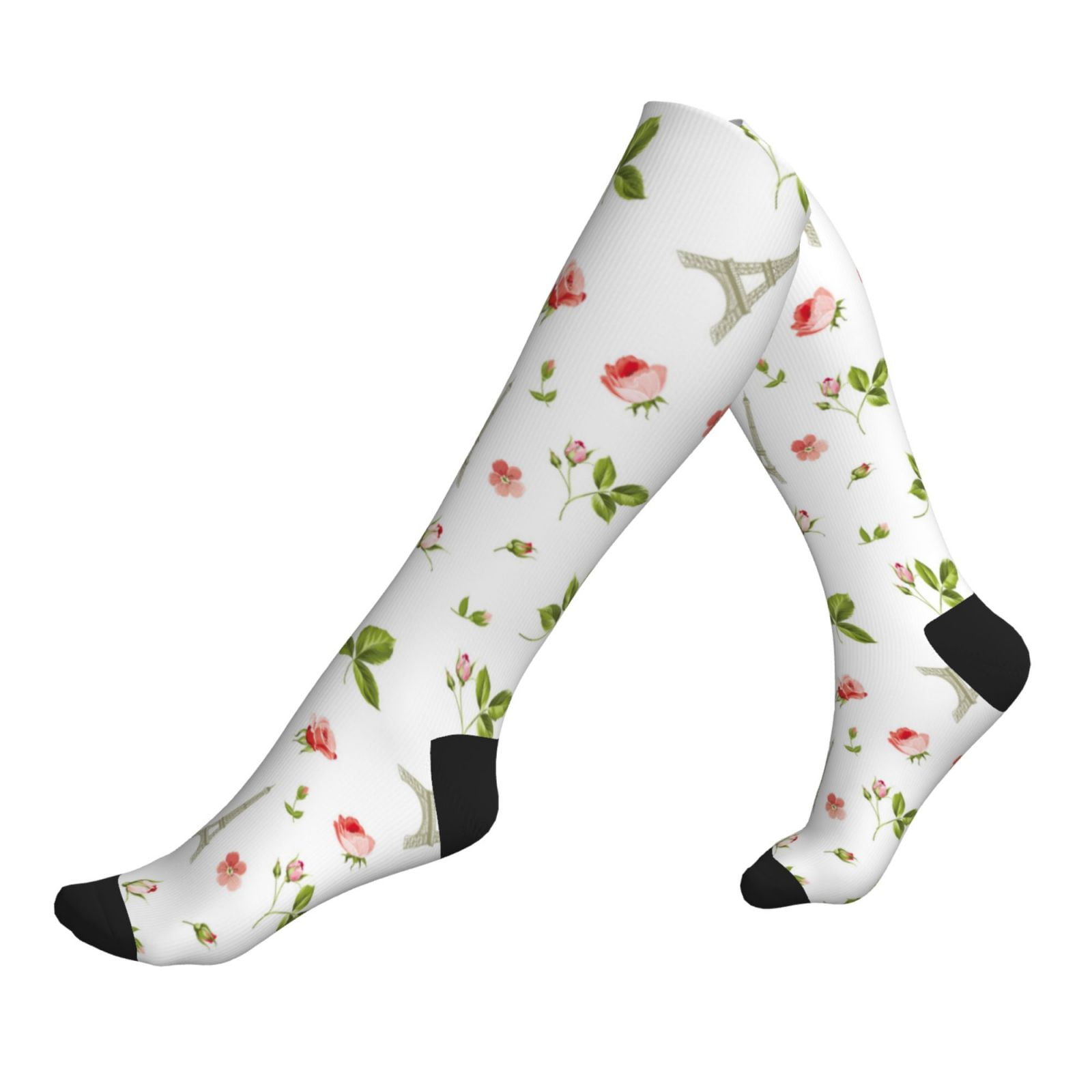 Compression Socks For Women And Men - Flower Eiffel Tower Compression ...