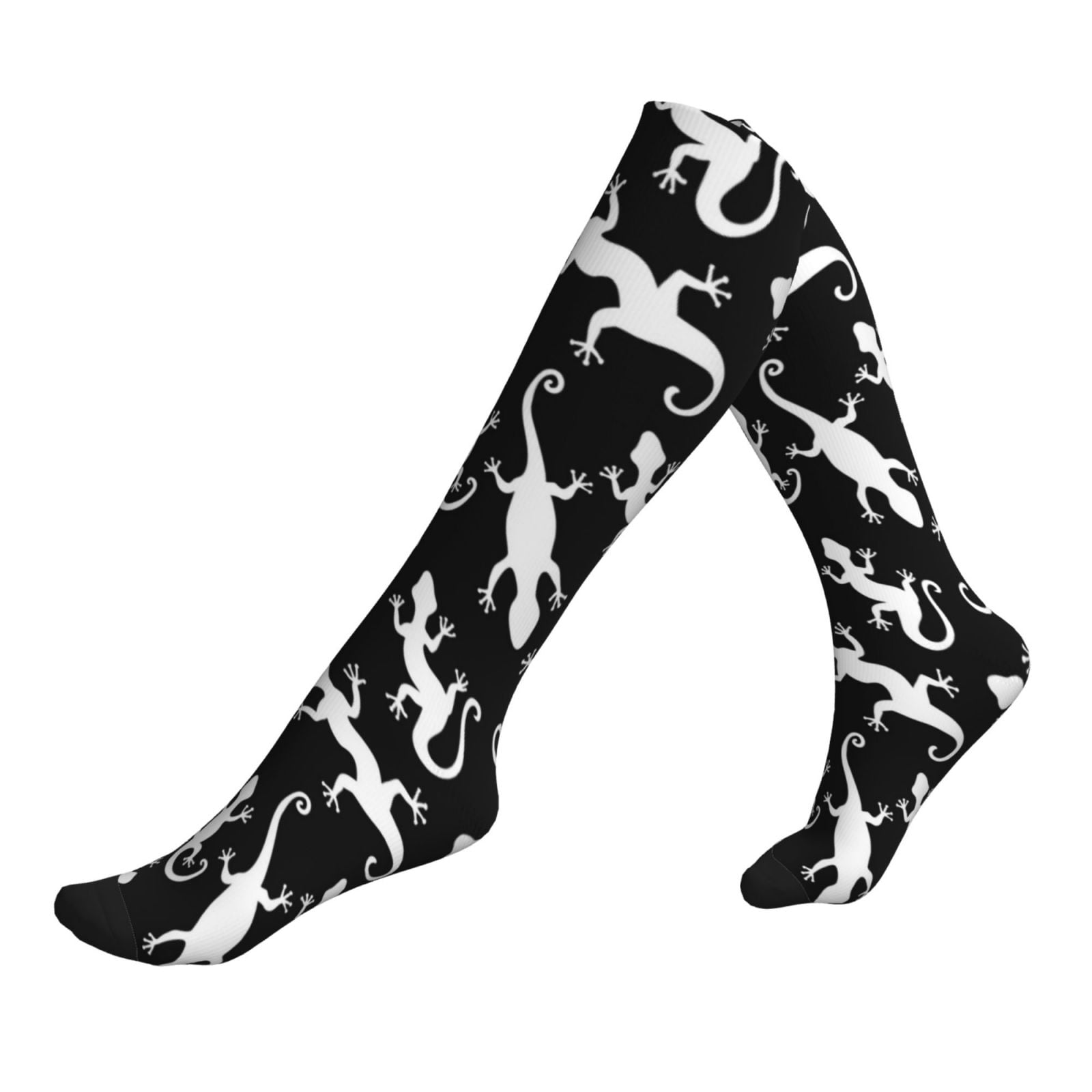 Compression Socks For Women And Men - Gecko Lizard Black White ...