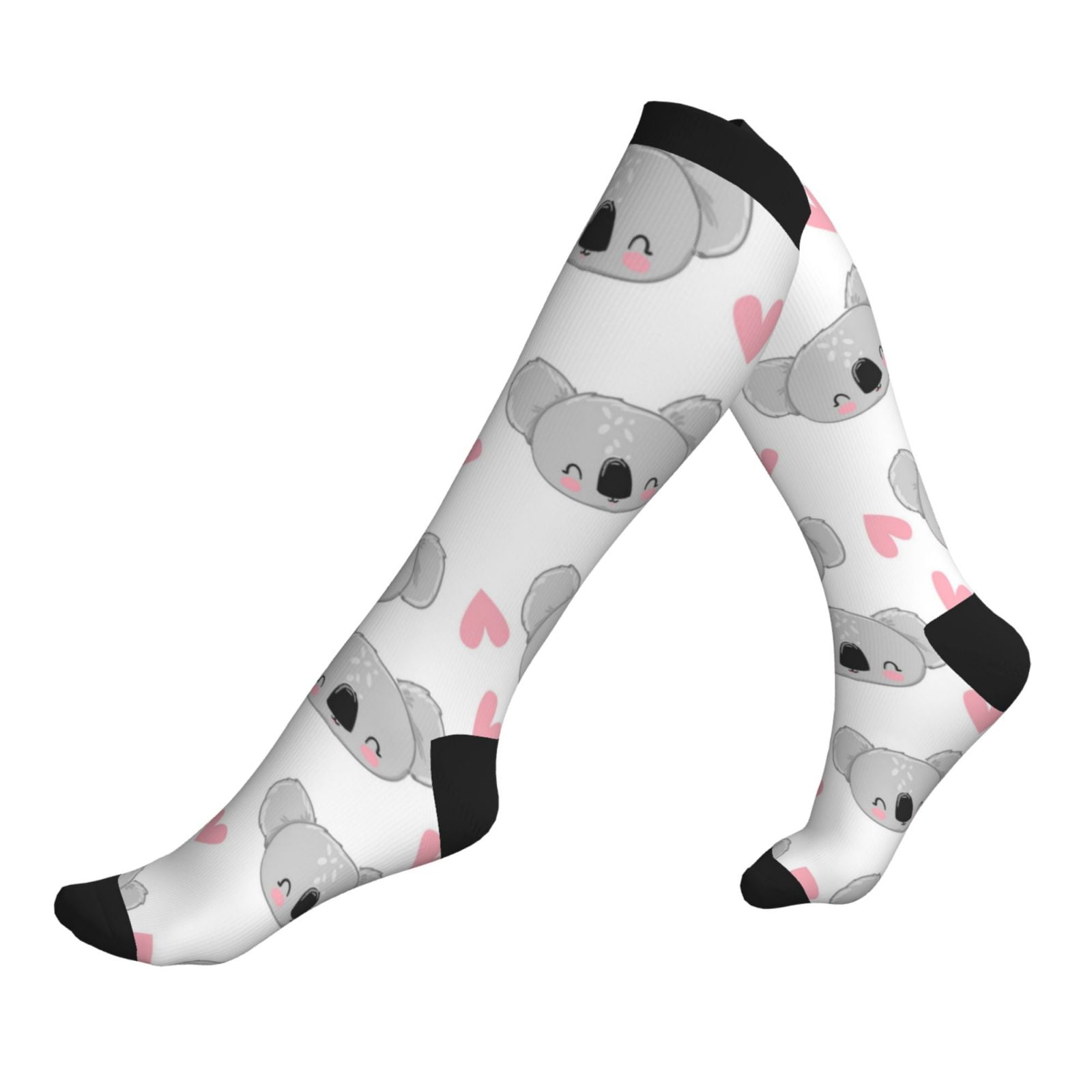 Compression Socks For Women And Men - Gray Koala Pink Heart Compression ...