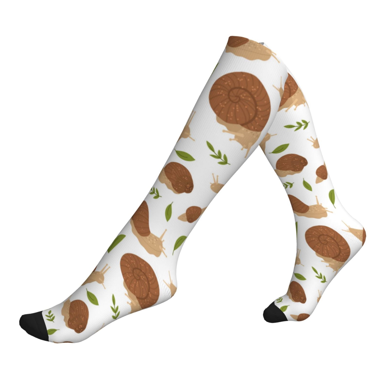Compression Socks For Women And Men - Green Leaf Brown Snails ...