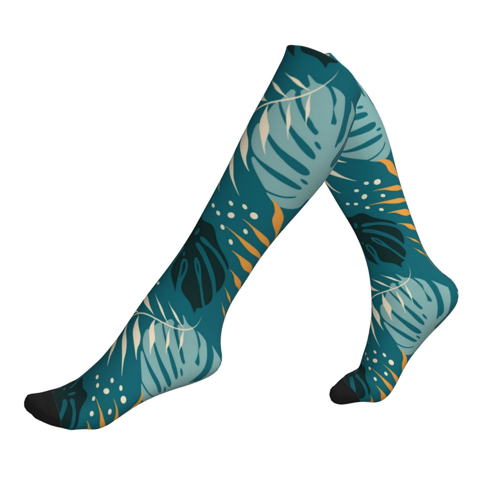 Compression Socks For Women And Men - Hawaiian Style Cyan Blue ...