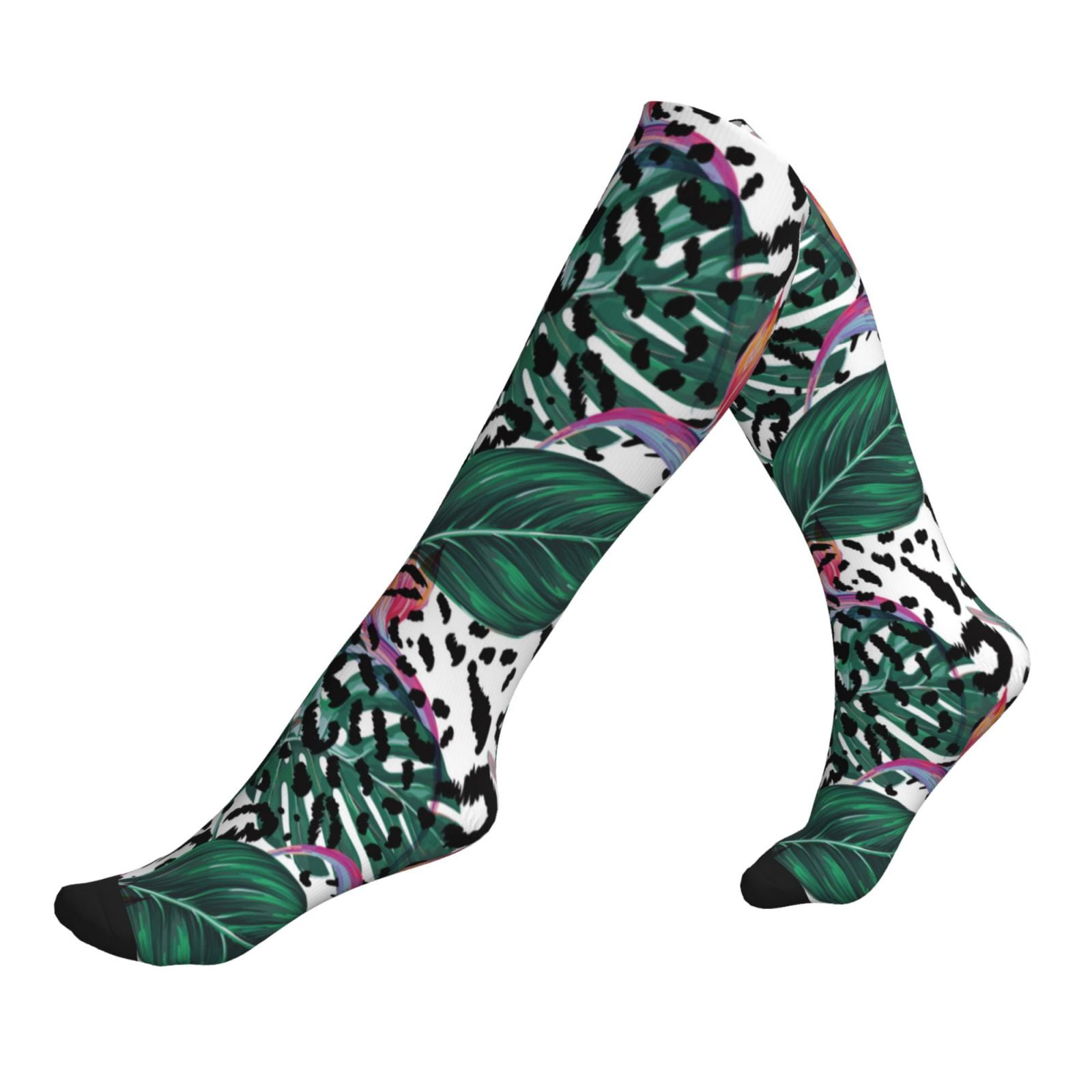 Compression Socks For Women And Men - Hawaiian Style Green Leaves ...