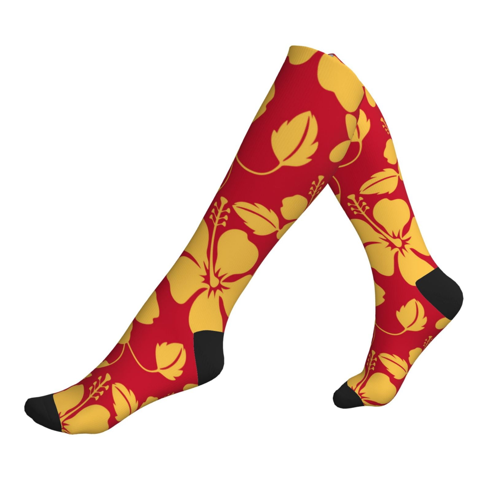Compression Socks For Women And Men - Hawaiian Style Red Yellow ...