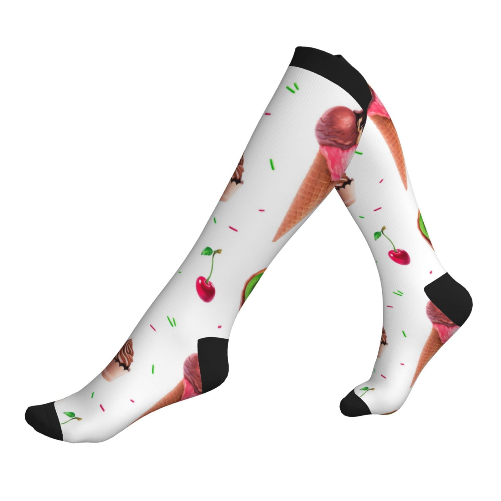 Compression Socks For Women And Men - Ice Cream Fruit Tart Print Compression Socks Circulation ...