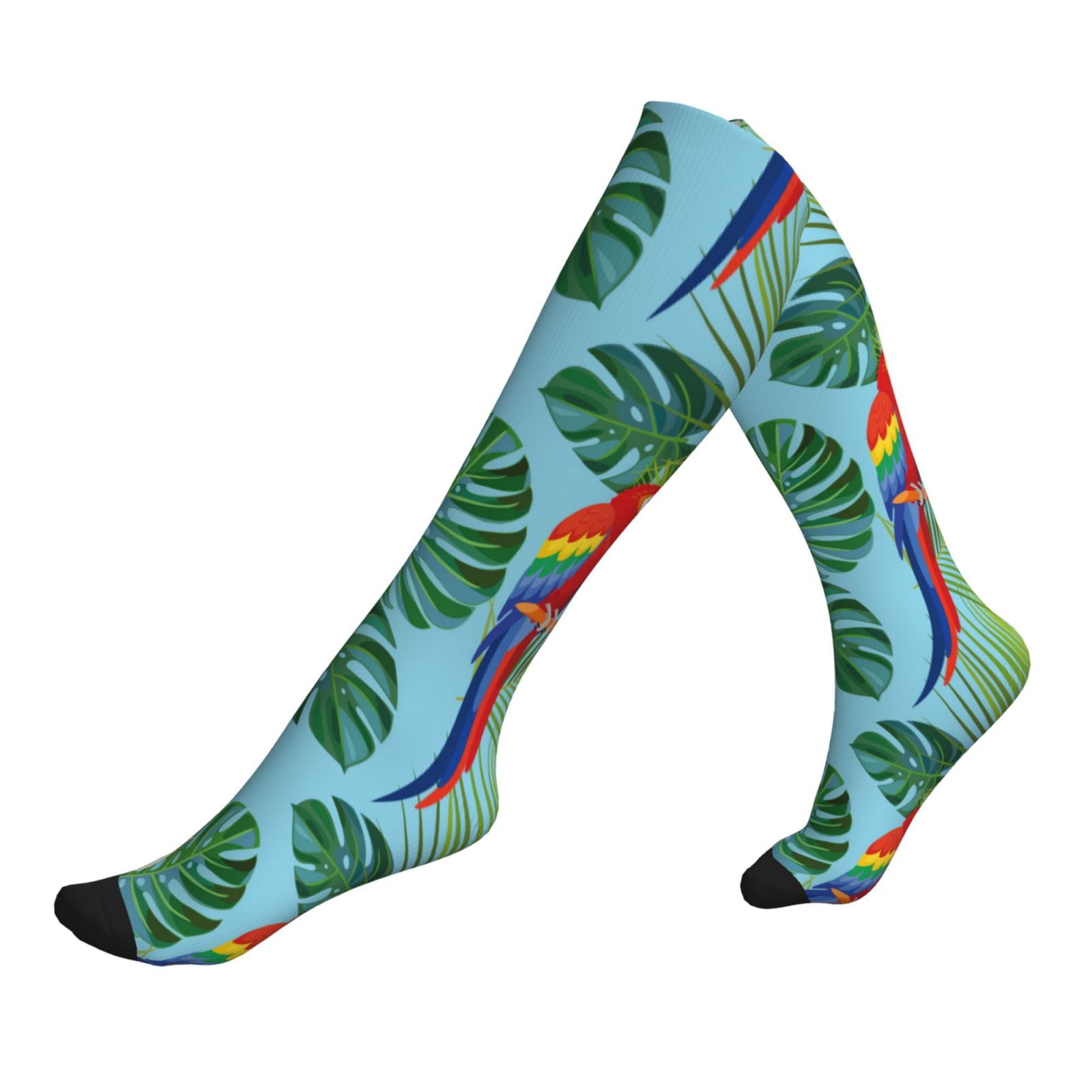 Compression Socks For Women And Men - Macaw Cockatoo Monstera ...