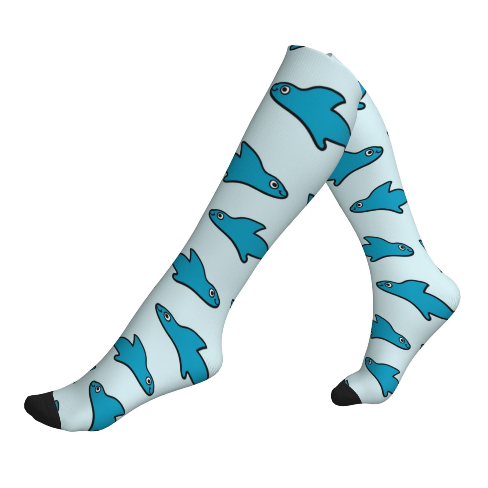 Compression Socks For Women And Men, Minimalist Abstract Cartoon Shark ...
