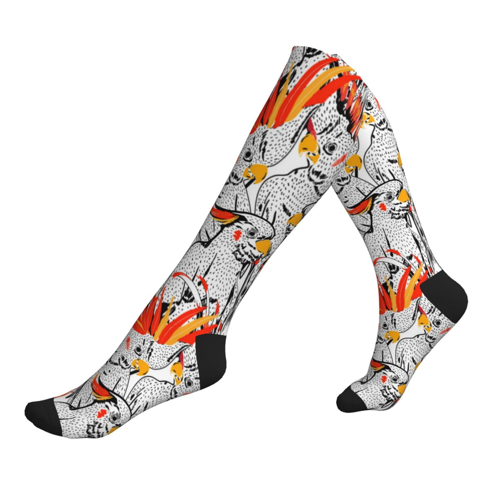 Compression Socks For Women And Men - Minimalist Cute Cockatoo Orange ...