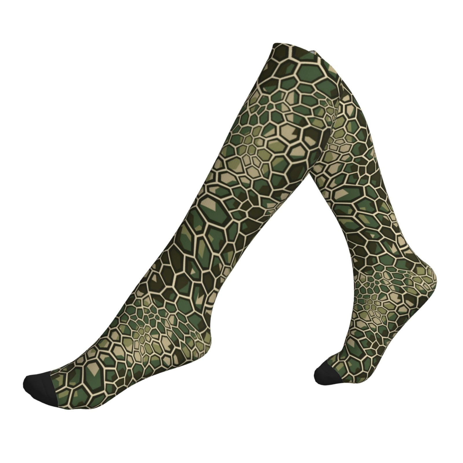 Compression Socks For Women And Men - Modern Snake Print Green ...