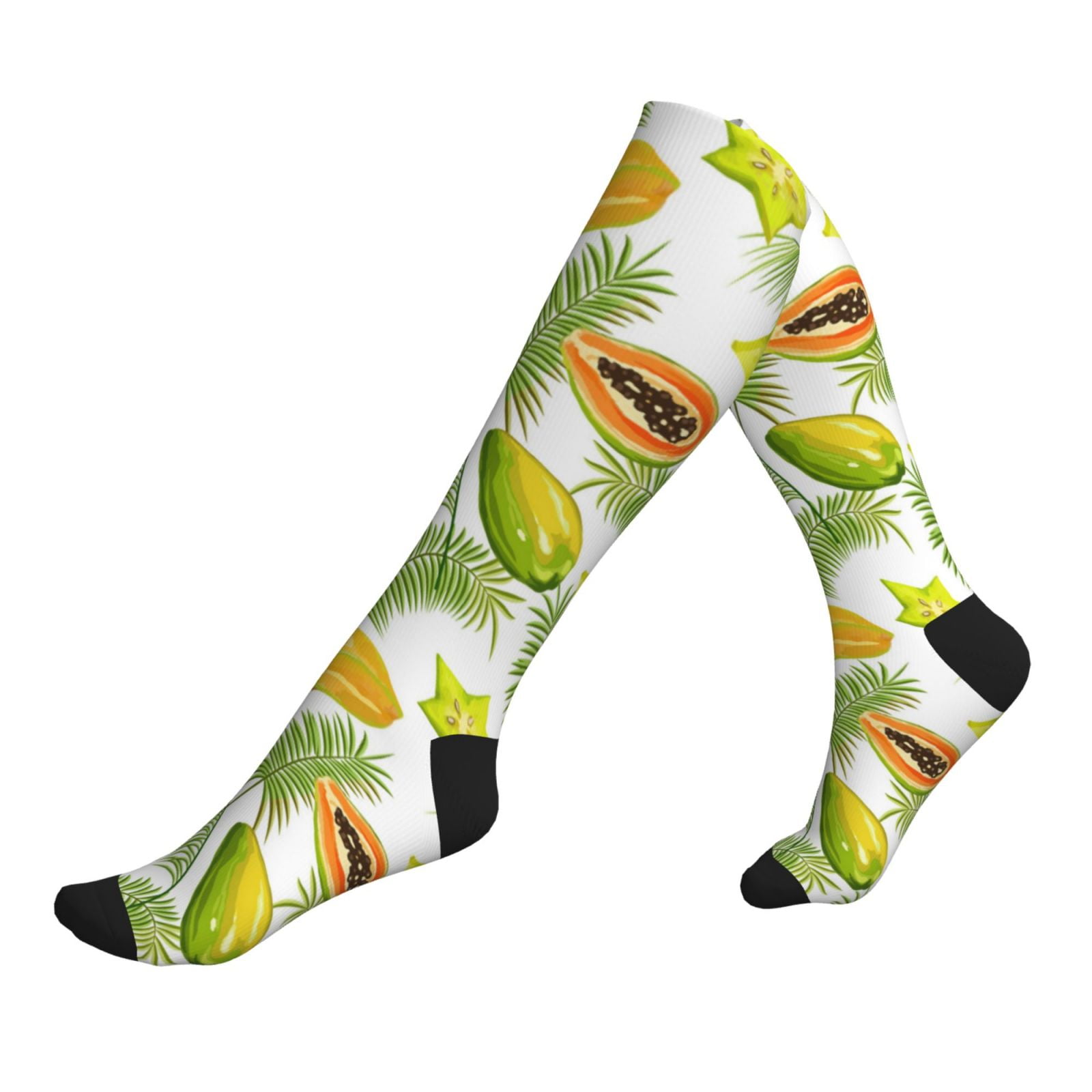 Compression Socks For Women And Men - Papaya Star Fruit Leaf ...