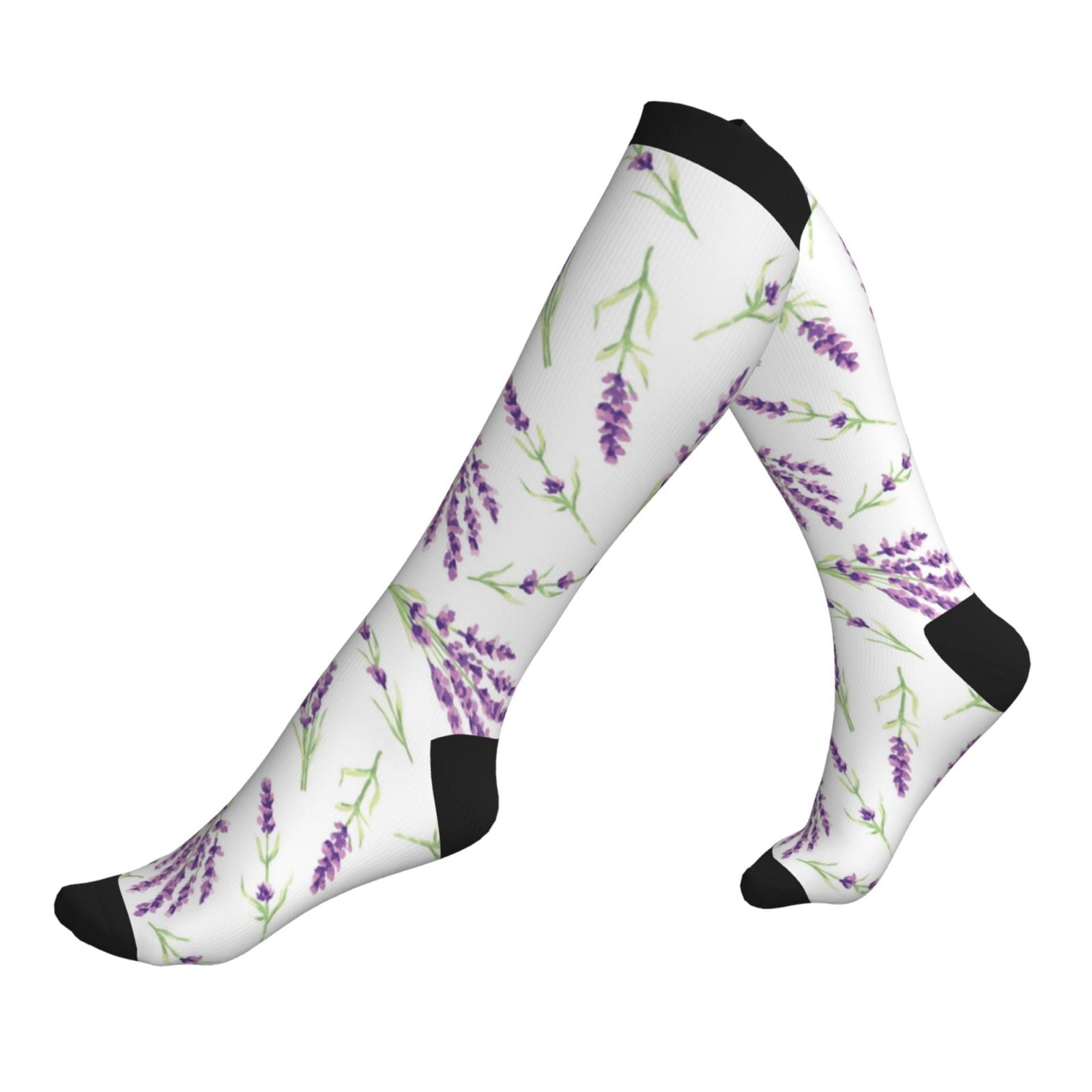 Compression Socks For Women And Men - Purple Flowers_A Compression ...