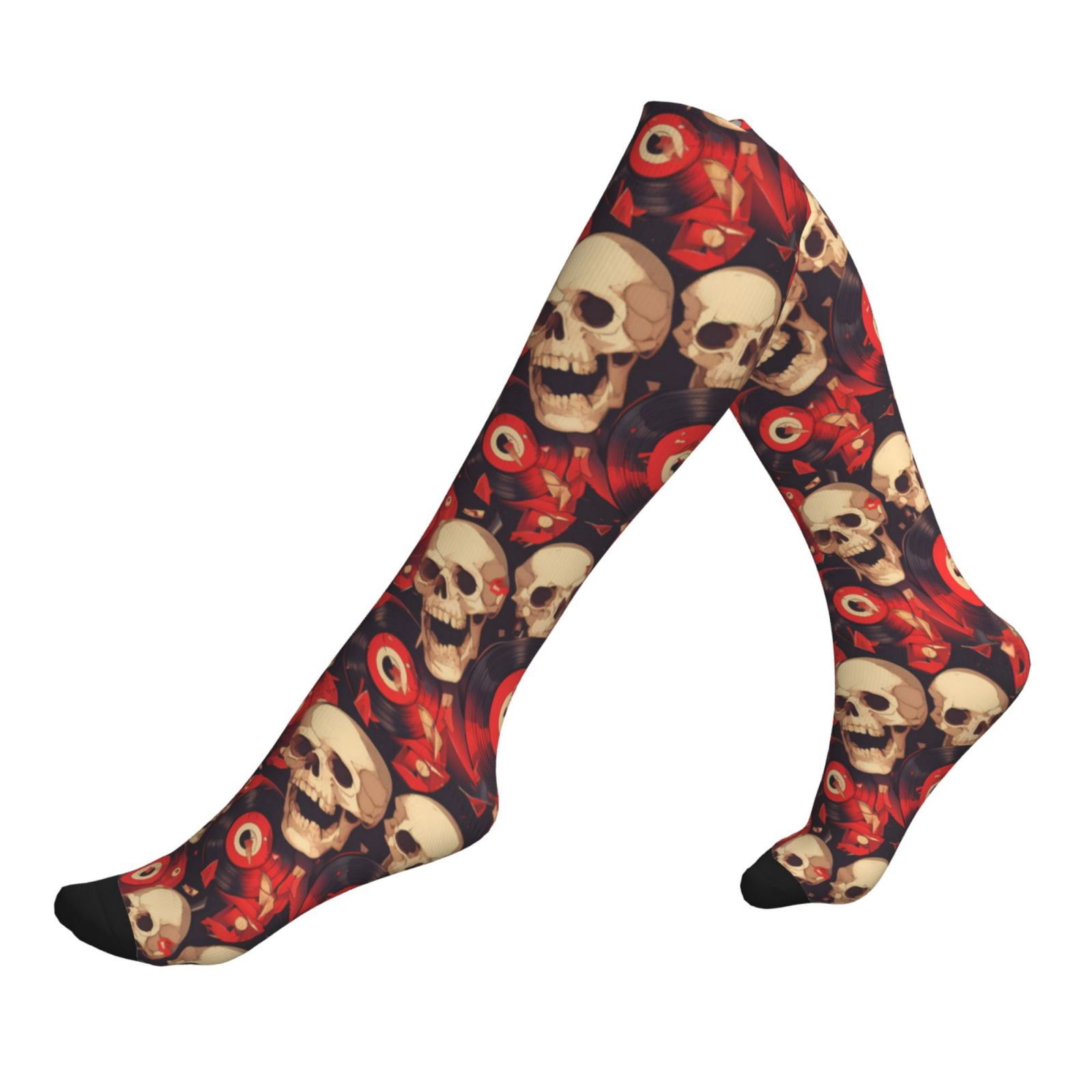 Compression Socks For Women And Men - Record Skull Rock Compression ...