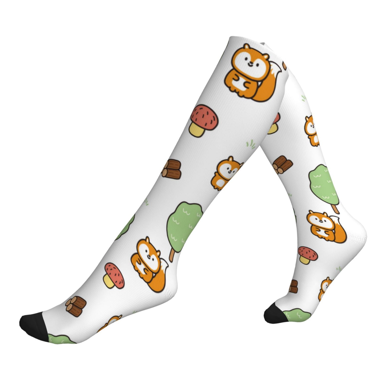 Compression Socks For Women And Men - Simple Drawing Cute Squirrel Tree ...