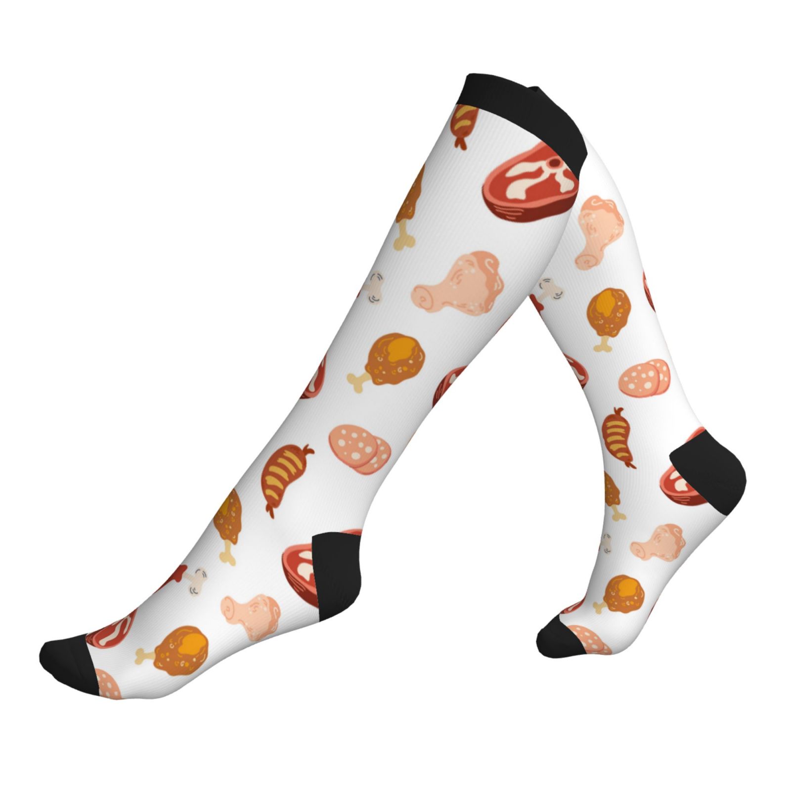Compression Socks For Women And Men - Steak Hot Dog Chicken Leg Print ...