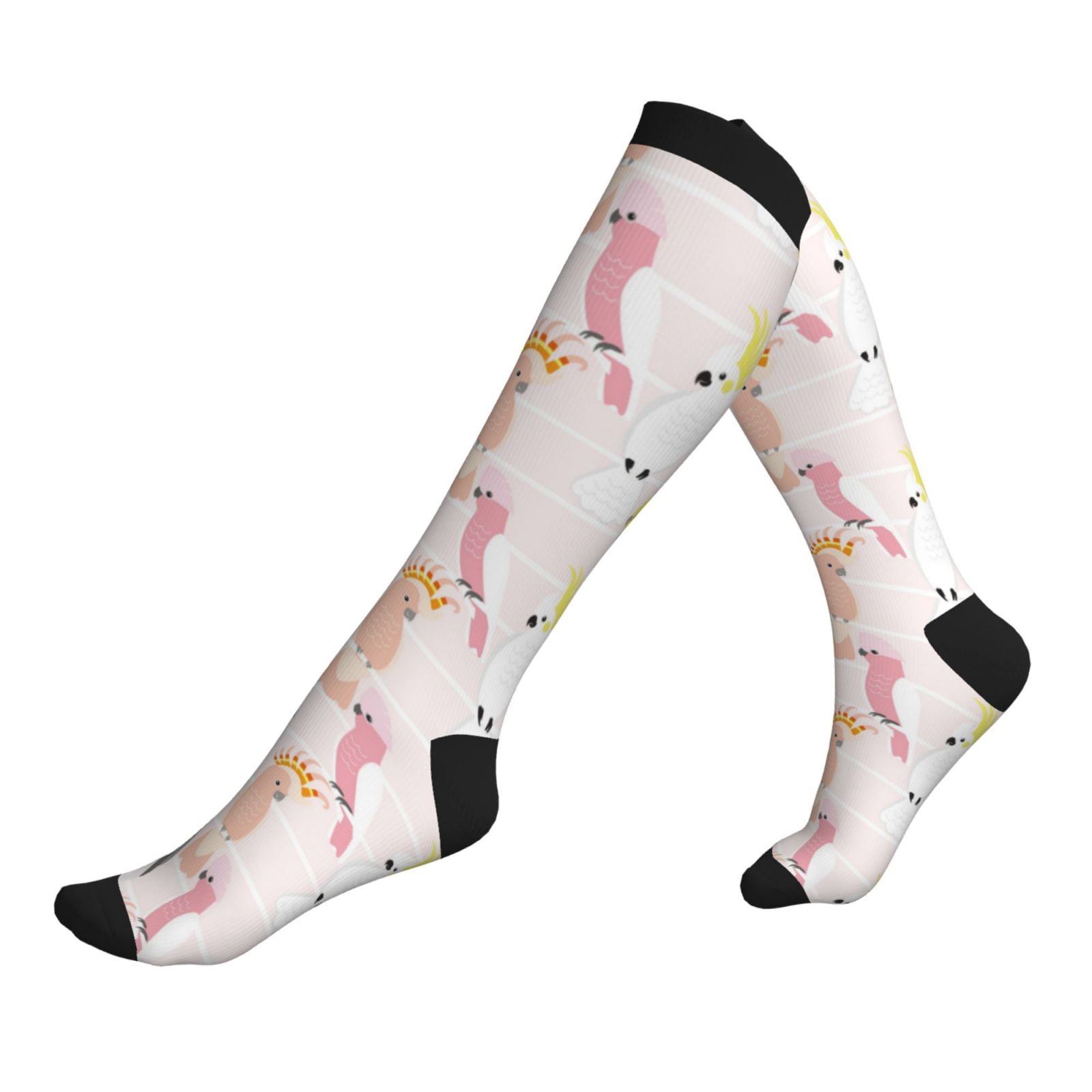 Compression Socks For Women And Men - Striped Cockatoo Parrot Colorful ...
