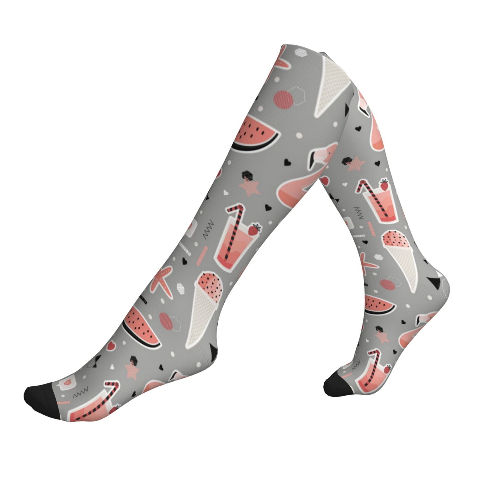 Compression Socks For Women And Men, Summer Strawberries Ice Cream ...