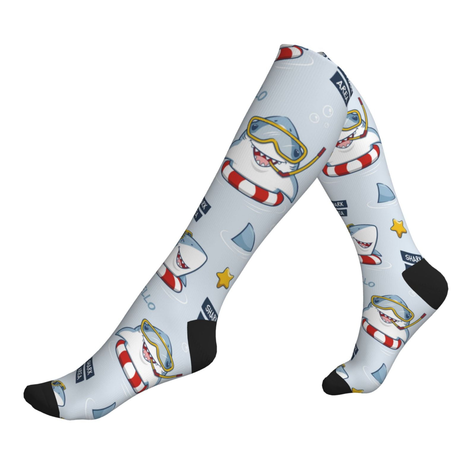 Compression Socks For Women And Men - Swimming Shark Compression Socks ...