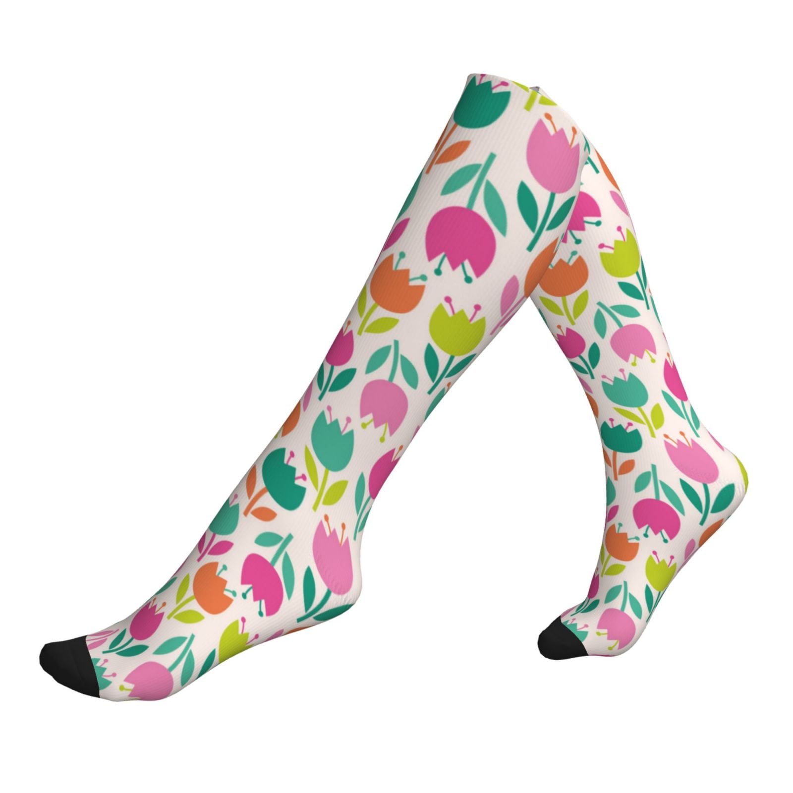 Compression Socks For Women And Men - Tulips Flowers Brilliant Pink ...