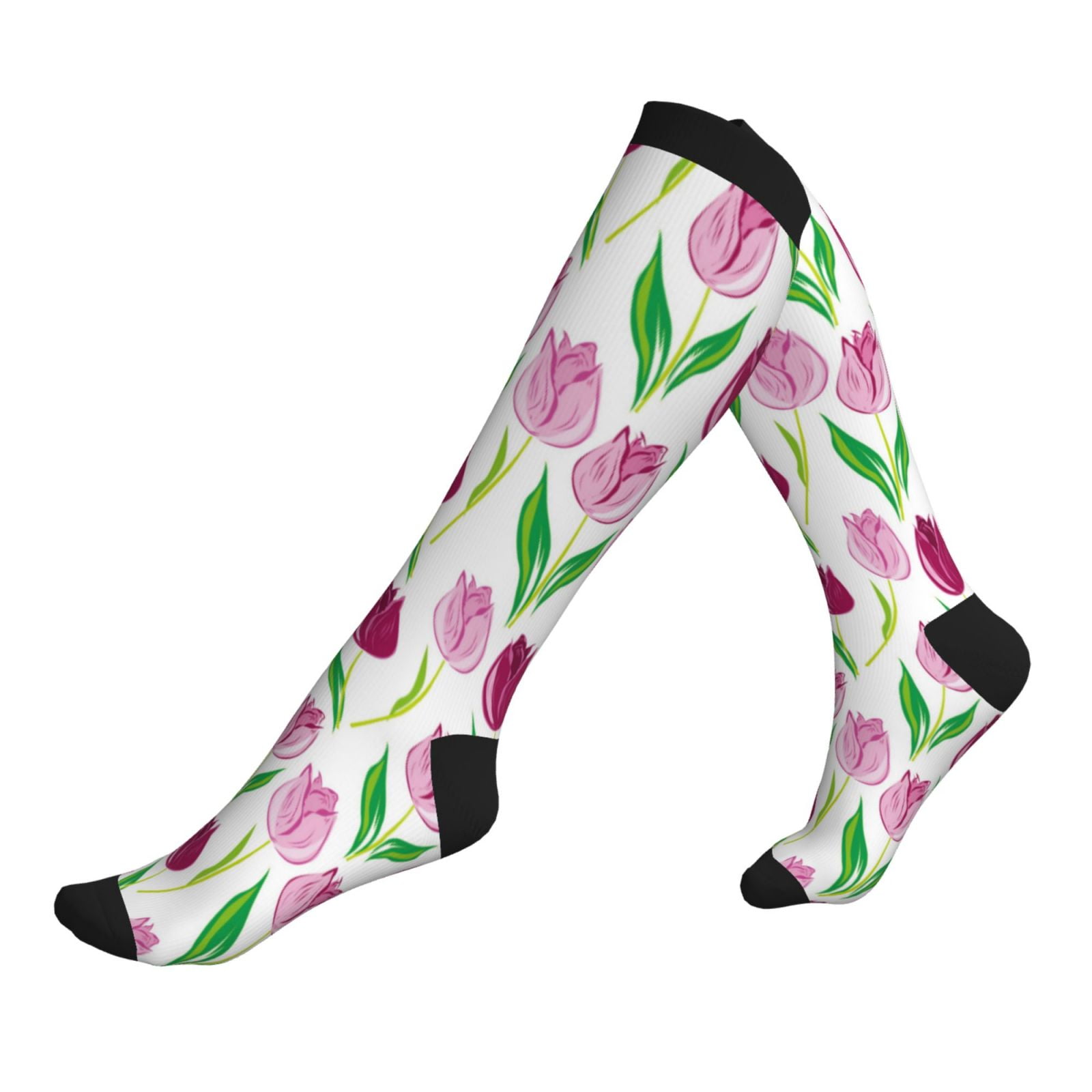 Compression Socks For Women And Men - Tulips Flowers Purple Red ...
