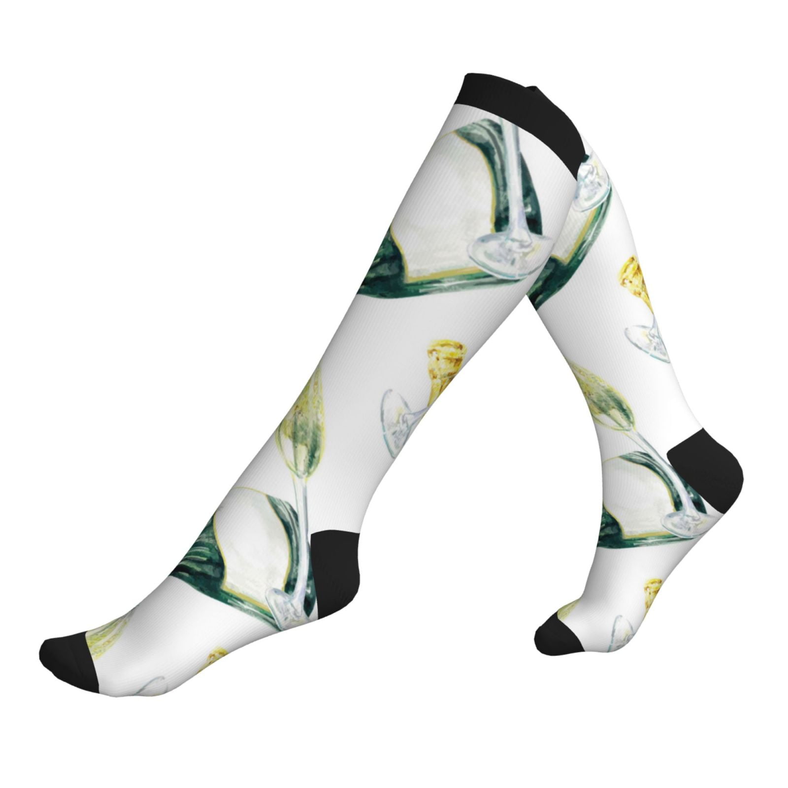 Compression Socks For Women And Men - Wine Bottle Pattern Compression ...
