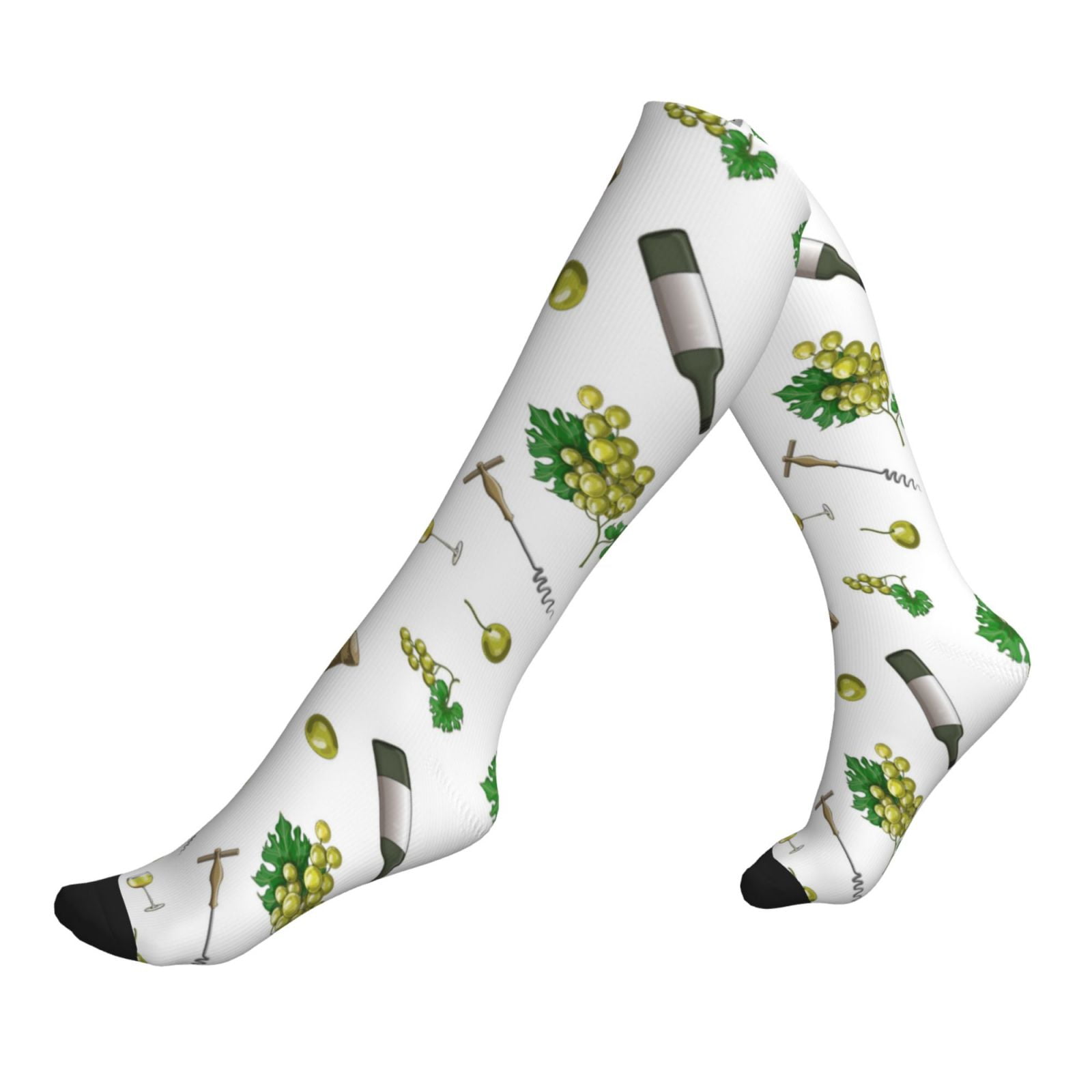 Compression Socks For Women And Men - Wine Print Green Compression ...