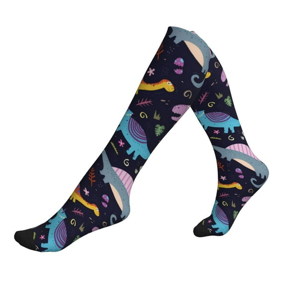 Compression Socks For Women & Men, Cartoon Dinosaur B 15-20mmhg Support ...