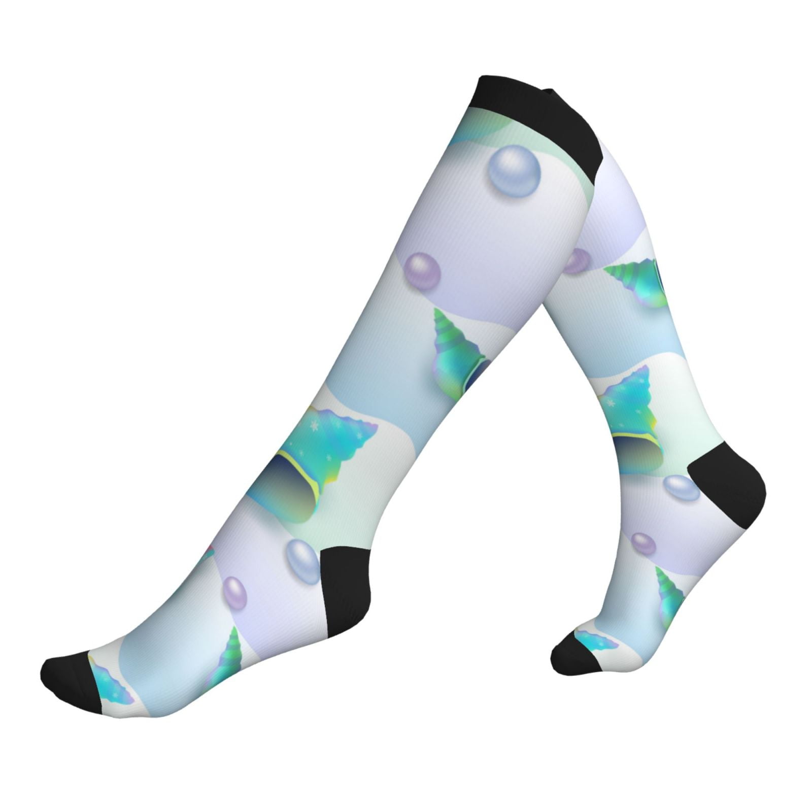 Compression Socks For Women & Men, Conch Shells Print No.9041 15-20mmhg ...