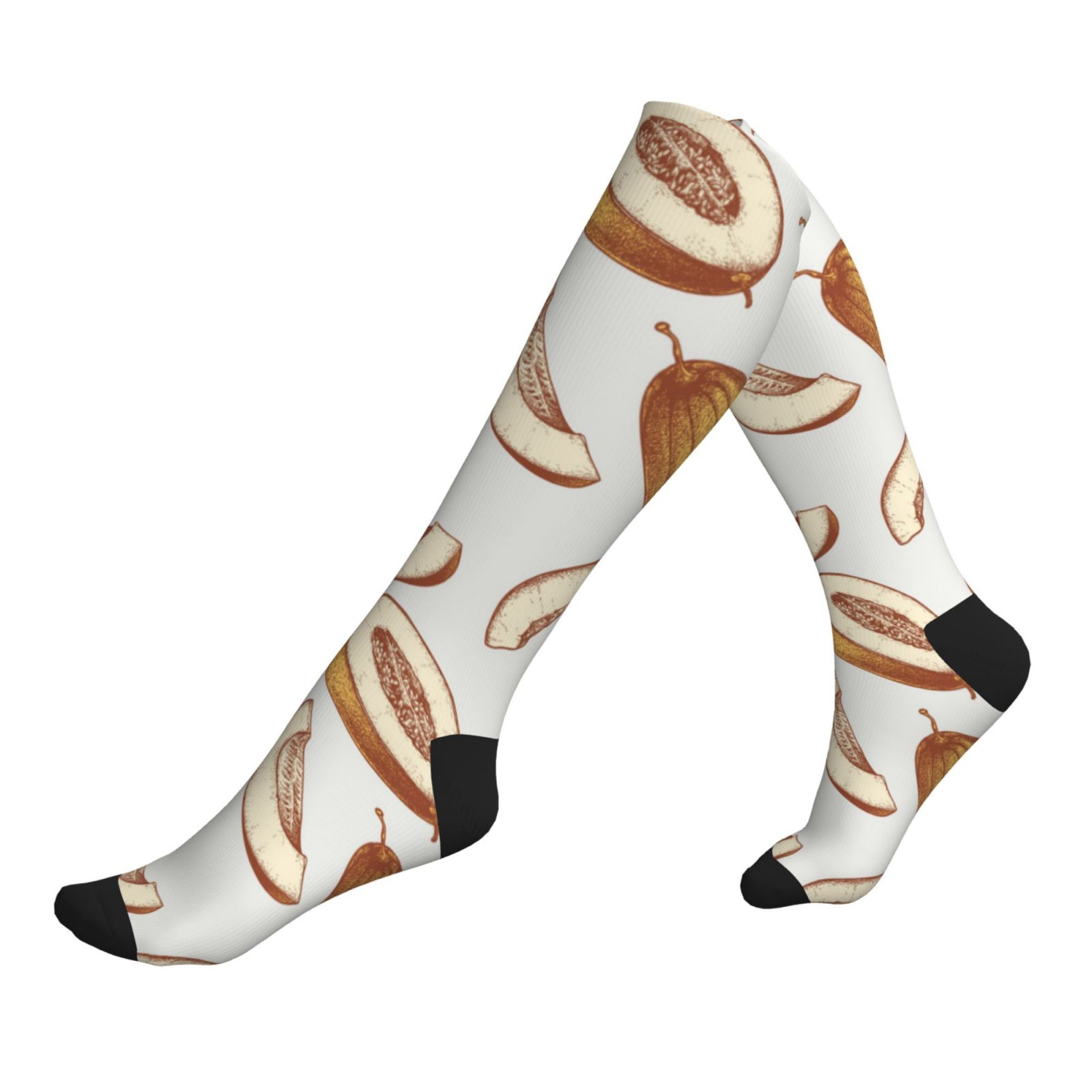 Compression Socks For Women & Men, Cute Chestnut Brown Cantaloupe 15 ...