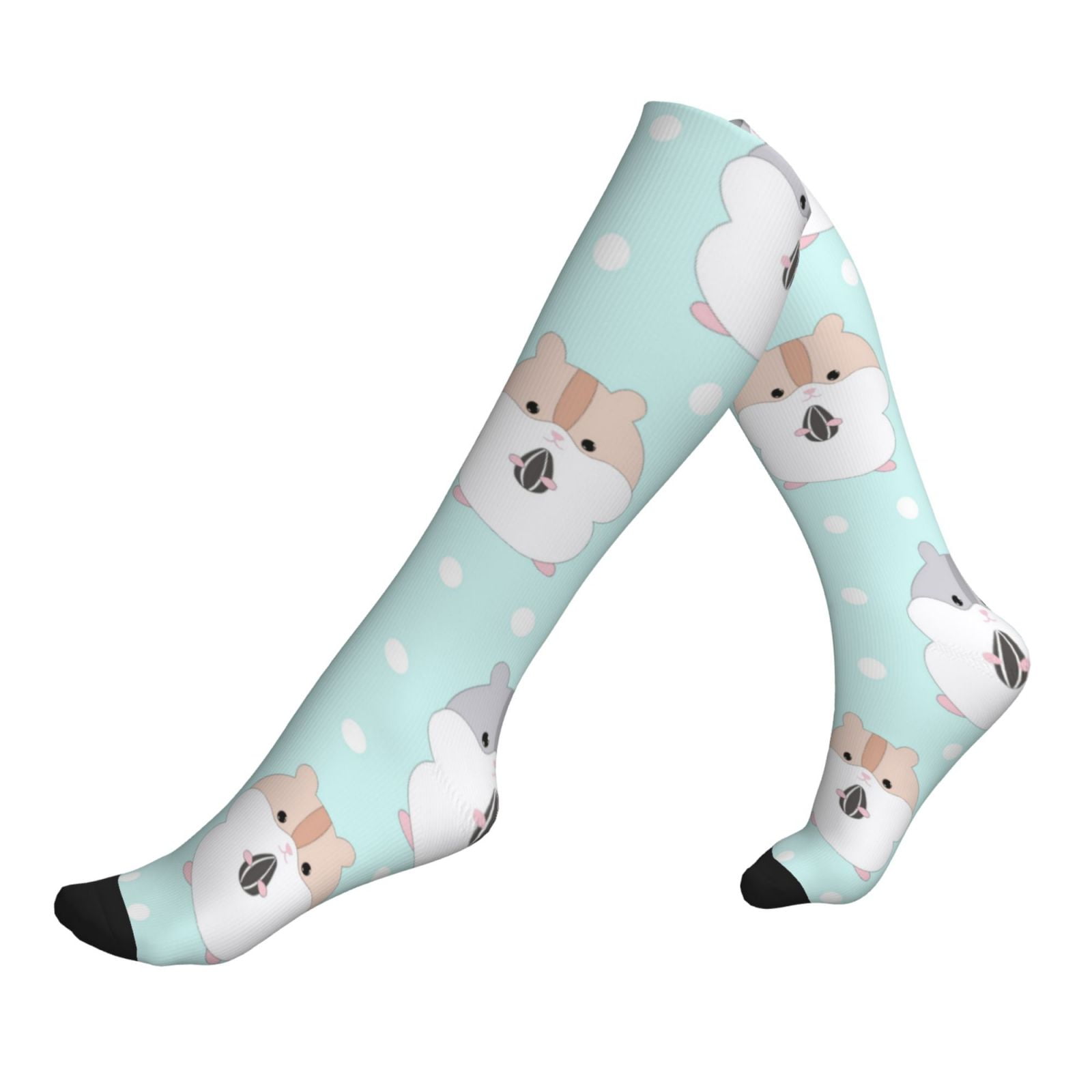 Compression Socks For Women & Men, Cute Hamster Sunflower Seed Green 15 ...