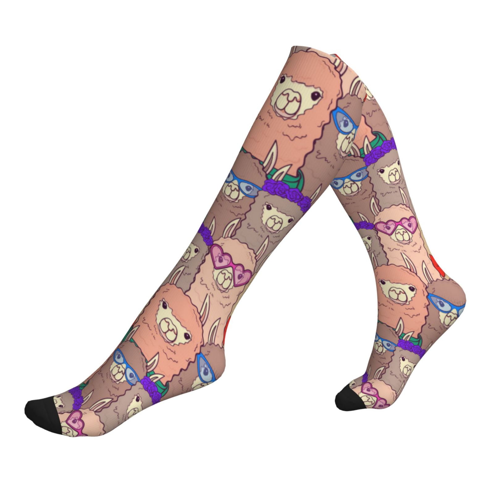 Compression Socks For Women & Men, Cute Lamas 15-20mmhg Support Socks ...