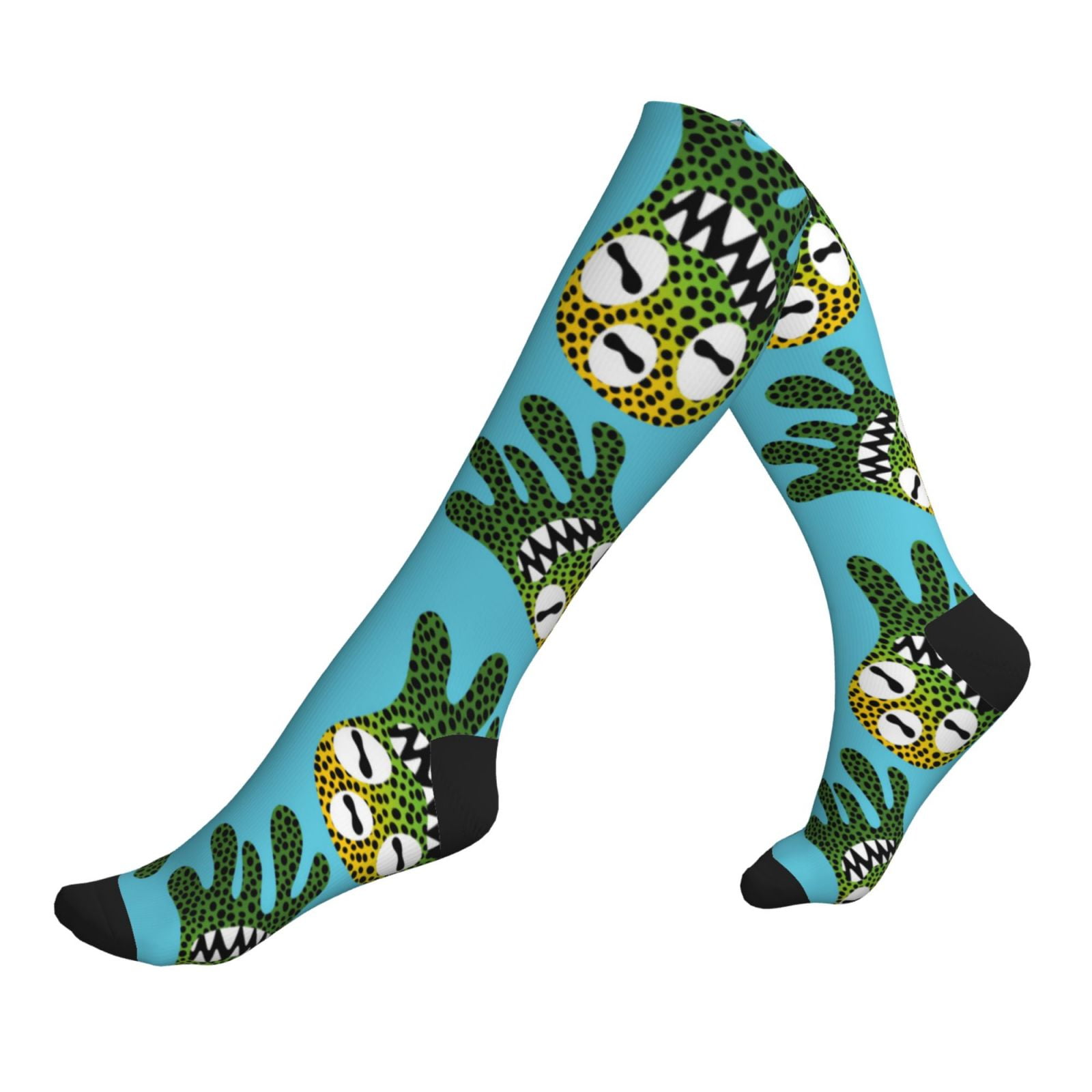 Compression Socks For Women & Men, Funny Cartoon Green 15-20mmhg ...