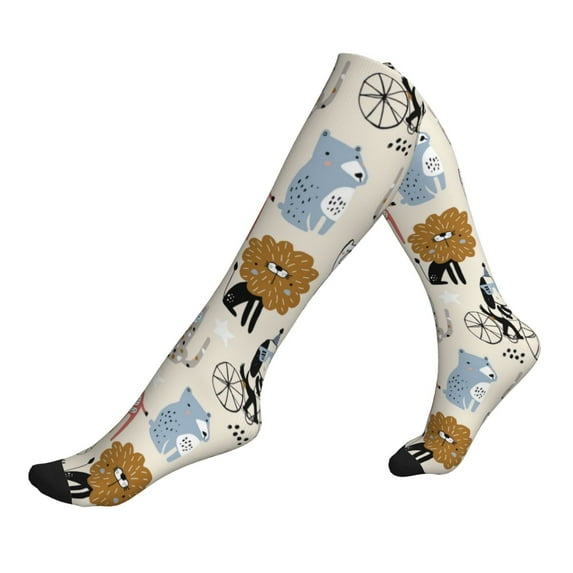 Compression Socks For Women & Men, Hand Drawn Animals 15-20mmhg Support ...