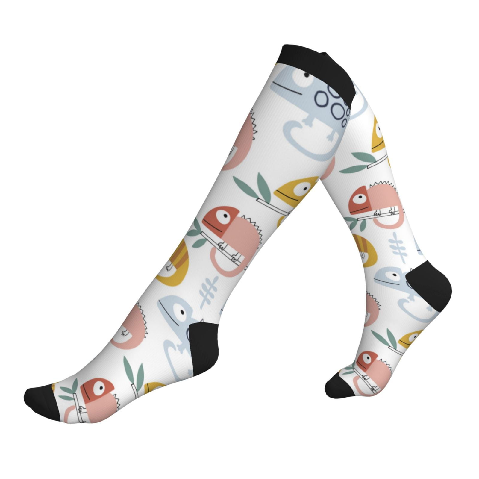 Compression Socks For Women & Men, Q Version Cute Chameleon Lizard 15 ...