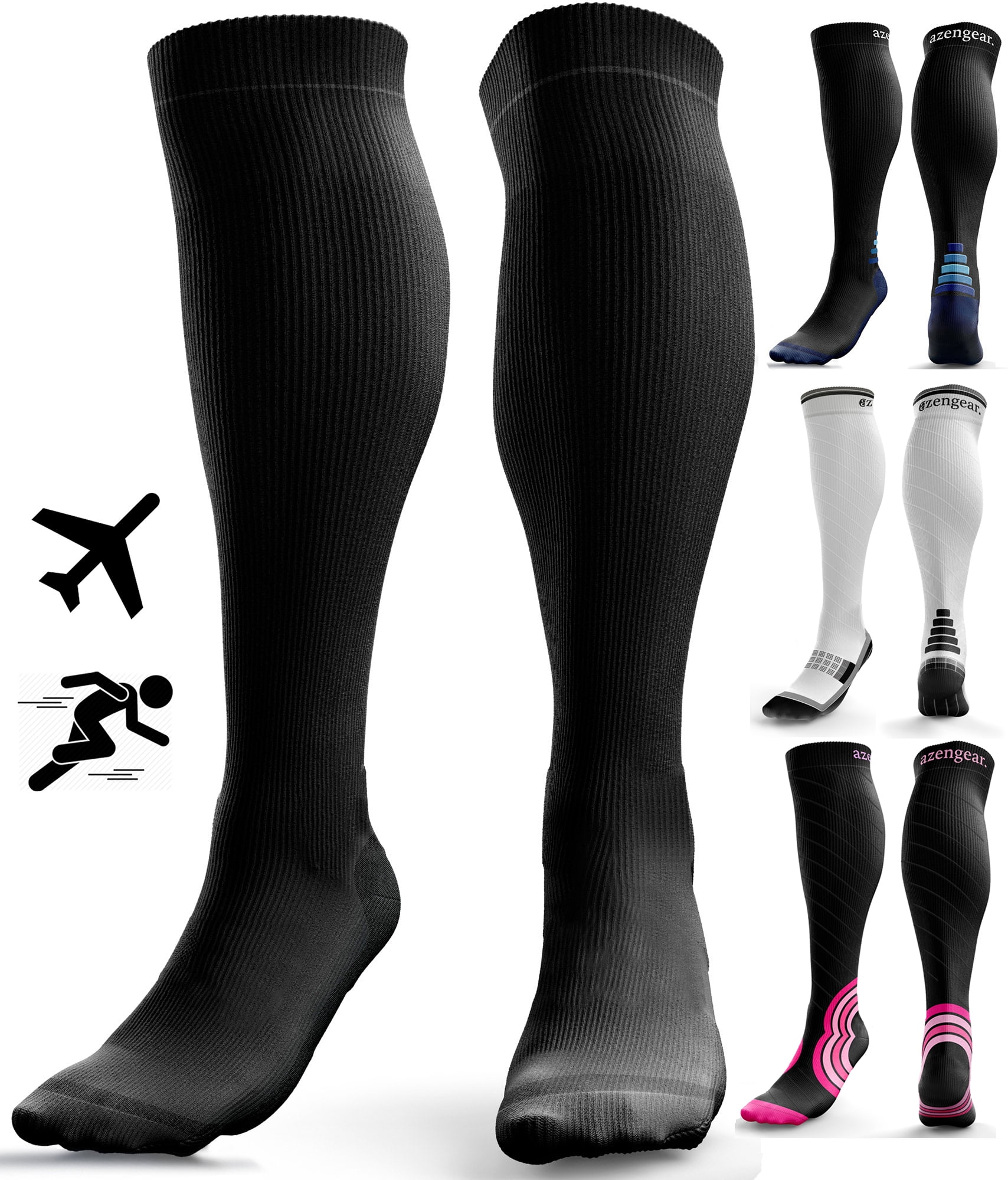 Compression Socks for Men and Women (20-30 mmHg) - Anti DVT Varicose ...