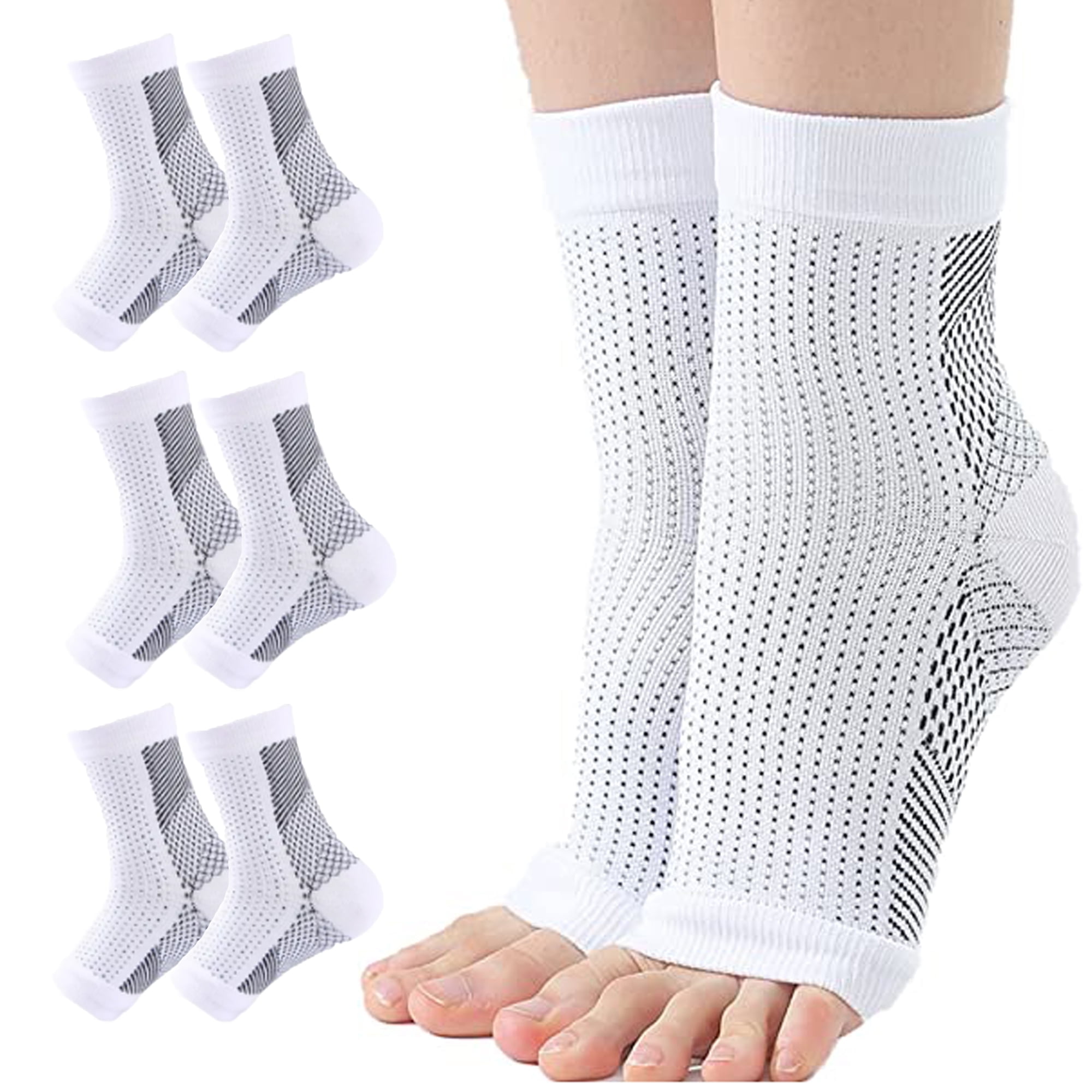Compression Socks Neuropathy Relief Open-Toe for Ankle Swelling ...