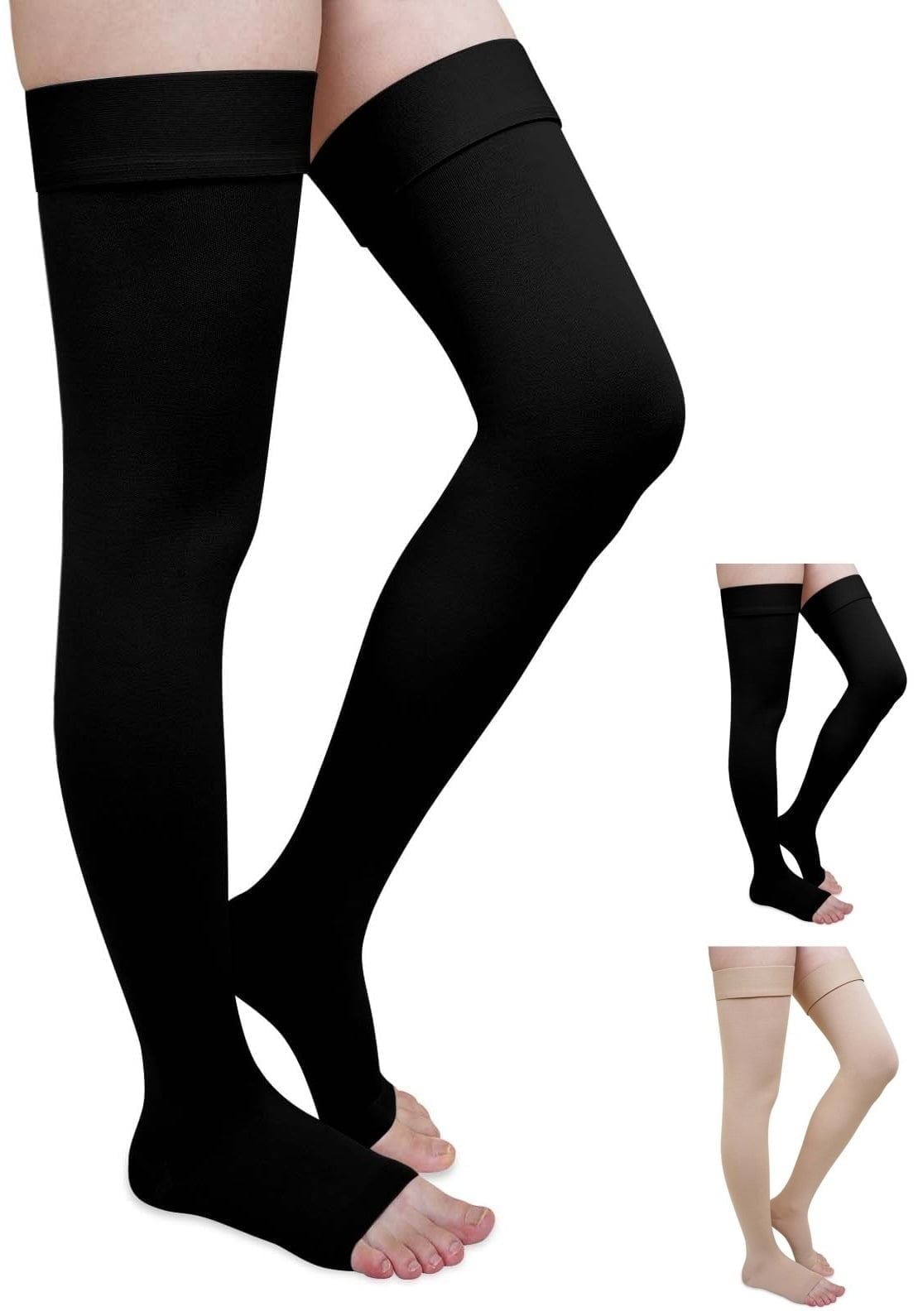 Compression Socks for Women, CaiDieNu Open Toe Socks for Women, 20-30 ...