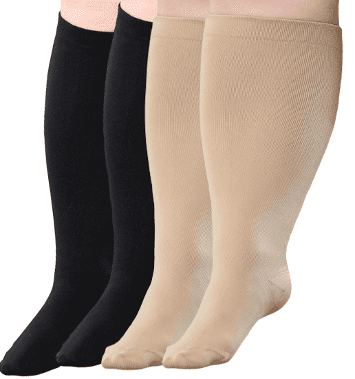 Compression Socks Women & Men: 2 Pairs Plus Size Compression Socks for ...