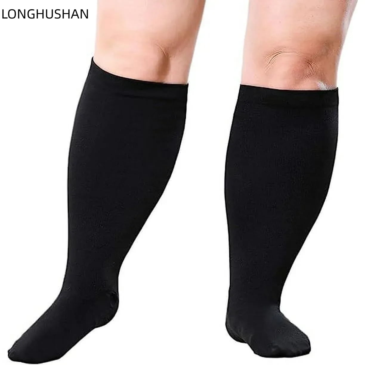 Compression Socks for Women, LONGHUSHAN 1 Pairs Medical Compression ...