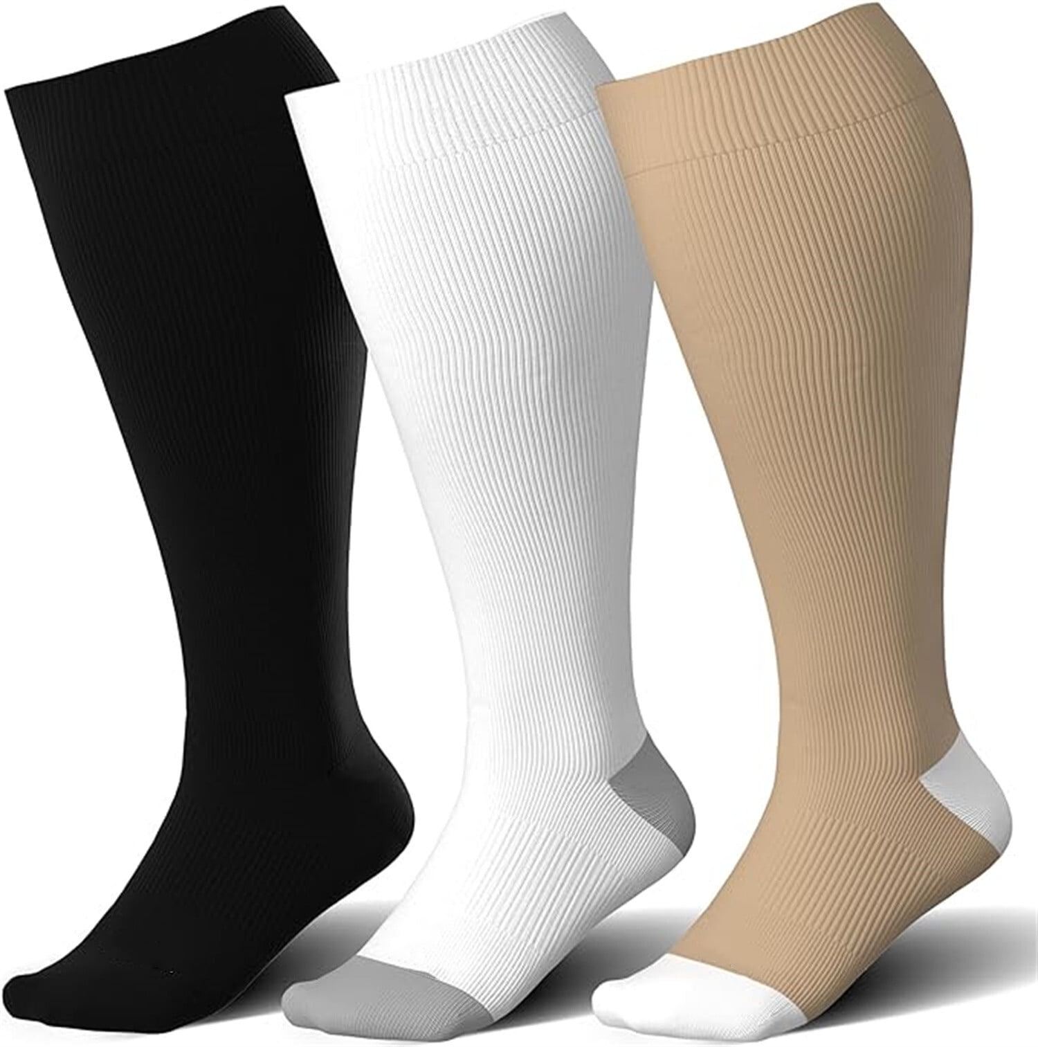 Compression Socks for Women Wide Calf, Niyattn 3 Pairs Compression ...