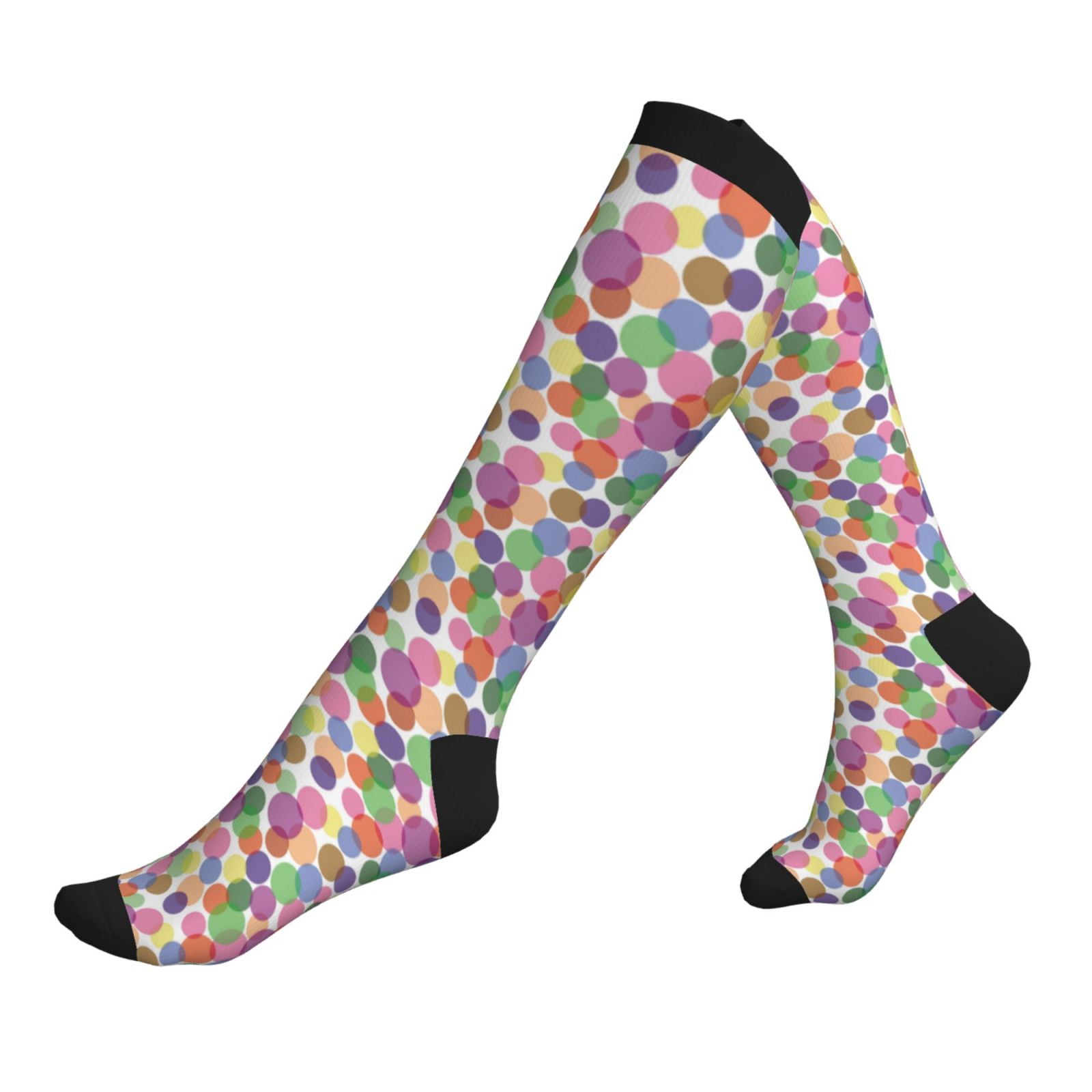 Compression Socks for Men Women -Colorful Polka Dot Cute Knee High ...