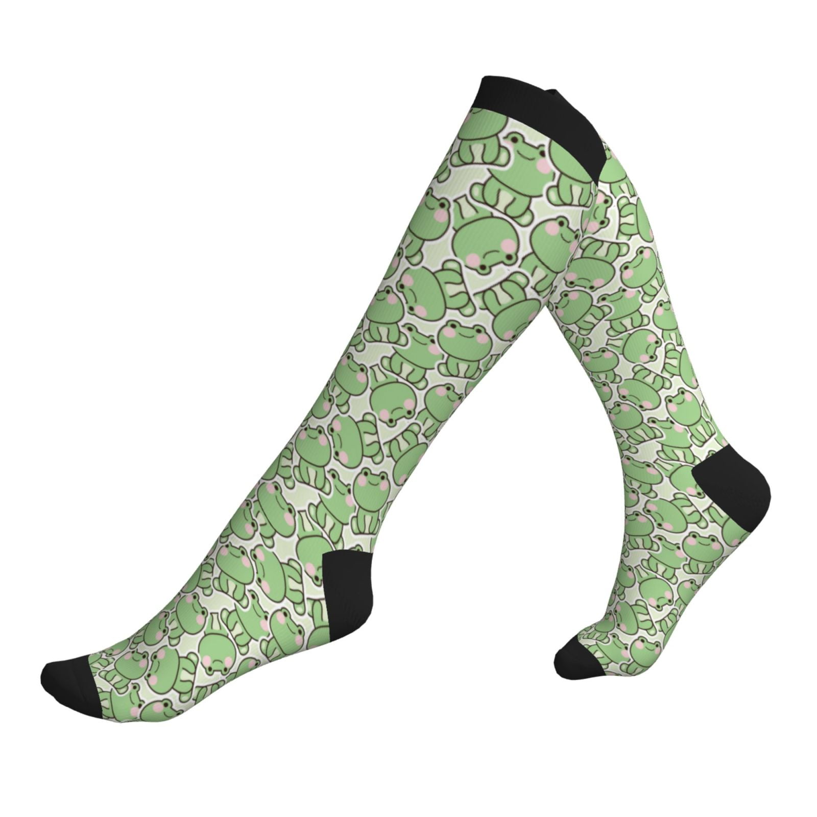 Compression Socks for Men Women -Cute Frog Sitting Pose Funny Knee High ...