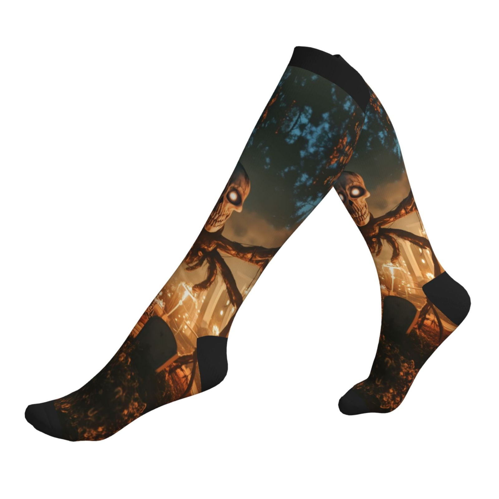 Compression Socks for Men Women -Halloween Spider Skull Monster Knee ...