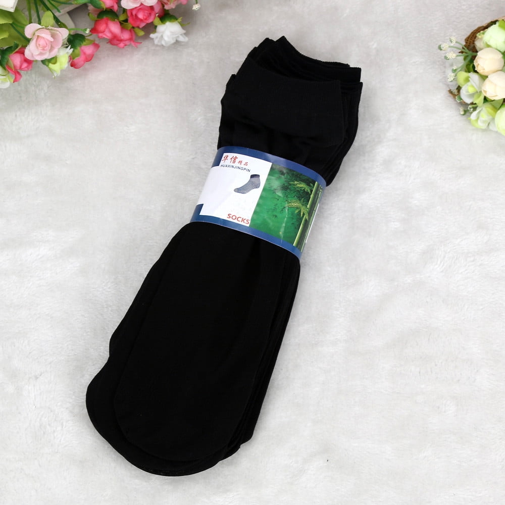 Compression Socks for Women 10 Pairs Bamboo Fiber Ultra-Thin Elastic ...