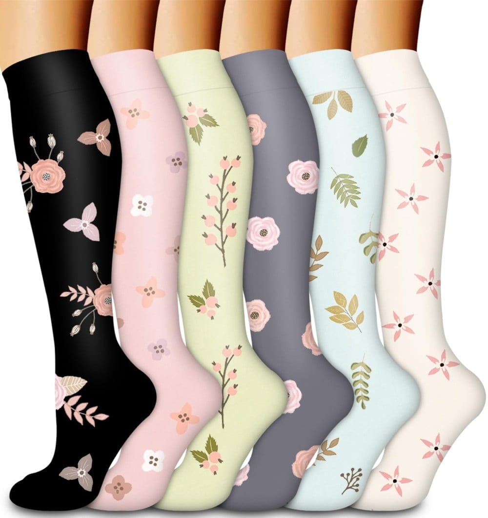Compression Socks for Women Circulation(6 pairs)-Graduated Supports ...