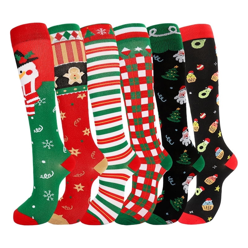 Compression Socks for Women Circulation Knee High 6 Pairs for Nurses ...