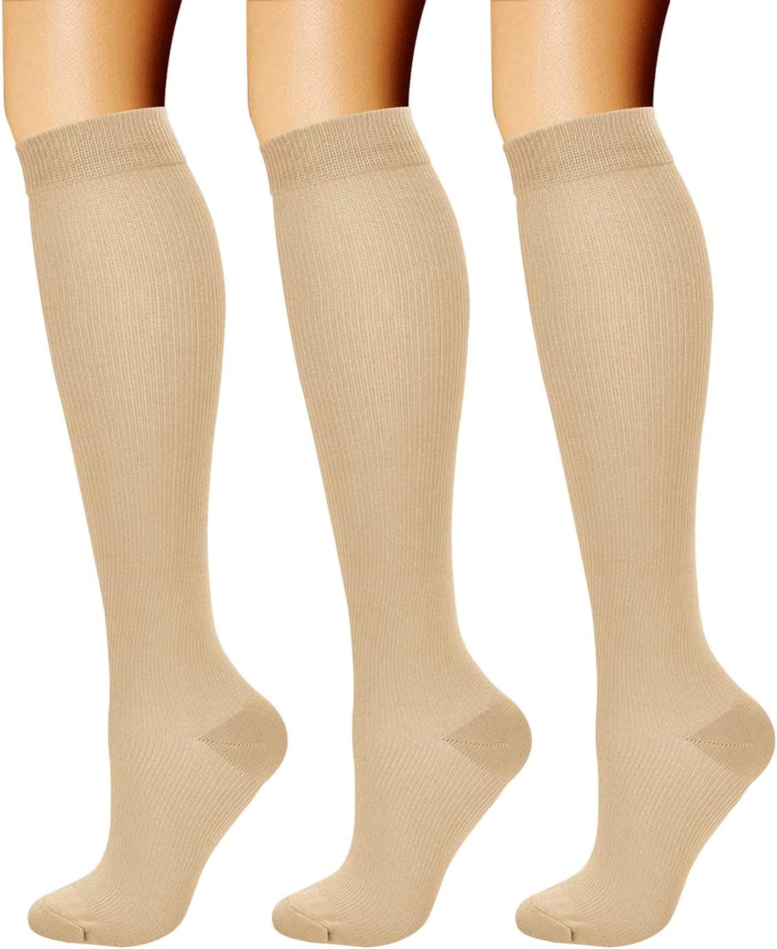 Compression Socks for Women & Men Circulation (3 Pairs) 15-20 mmHg is ...