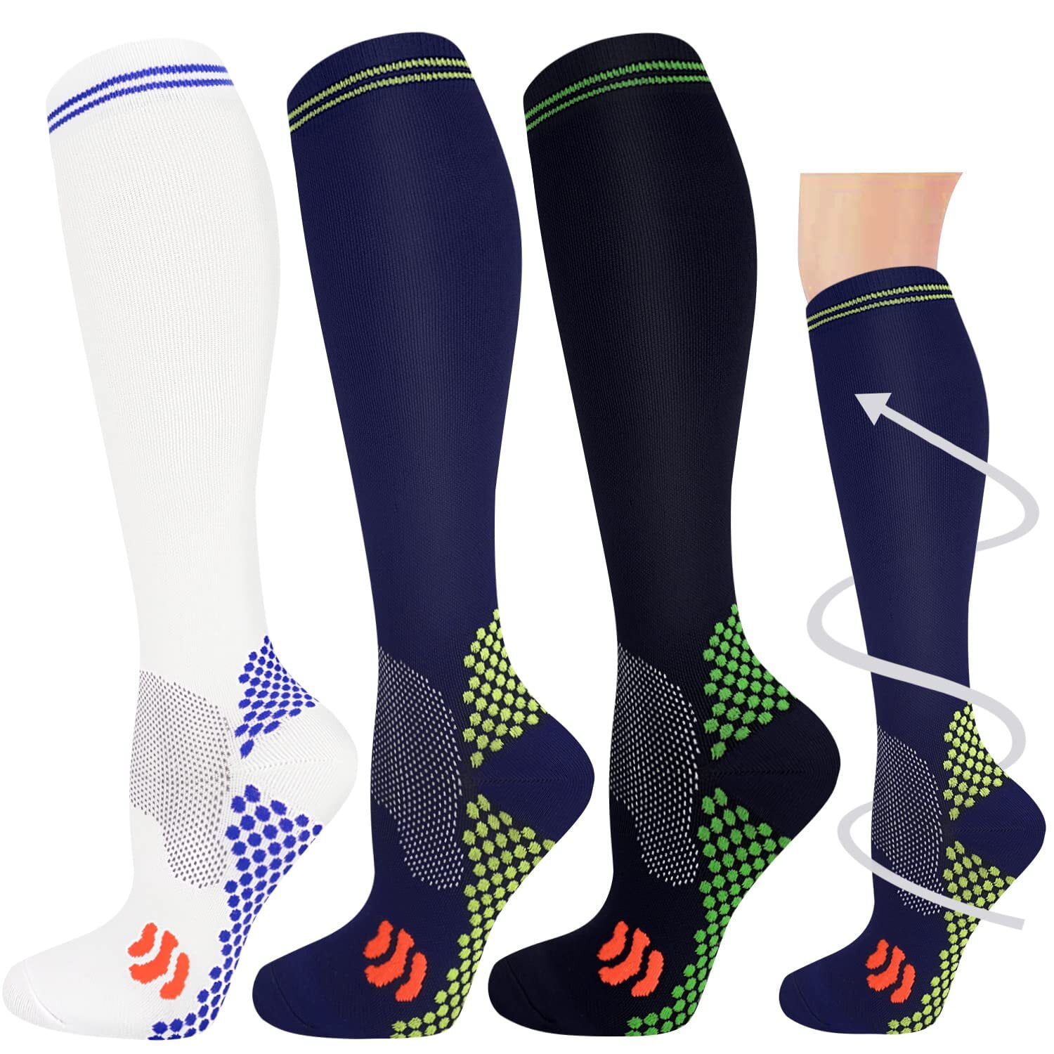 Compression Socks for Women & Men Circulation (3 Pairs) 15-20 mmHg is ...