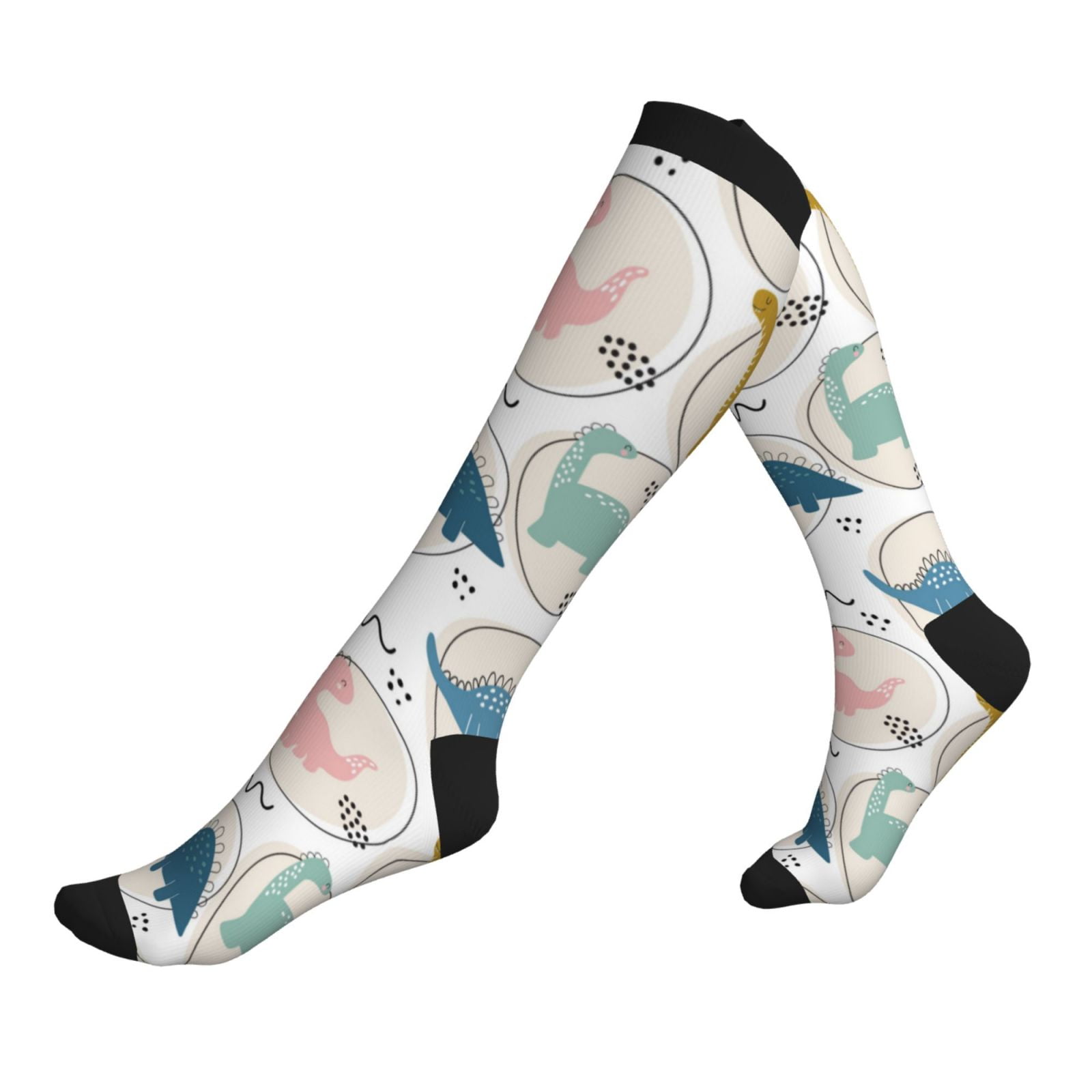 Compression Socks for Women Men - Cute Dinosaurs (3) Knee High ...