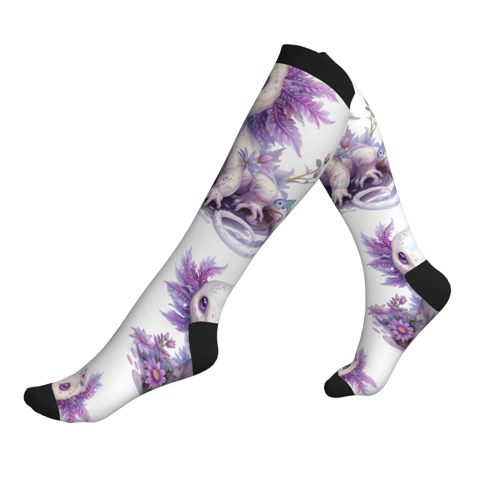 Compression Socks for Women Men - Dreamy Bioluminescent Axolotl D Knee ...