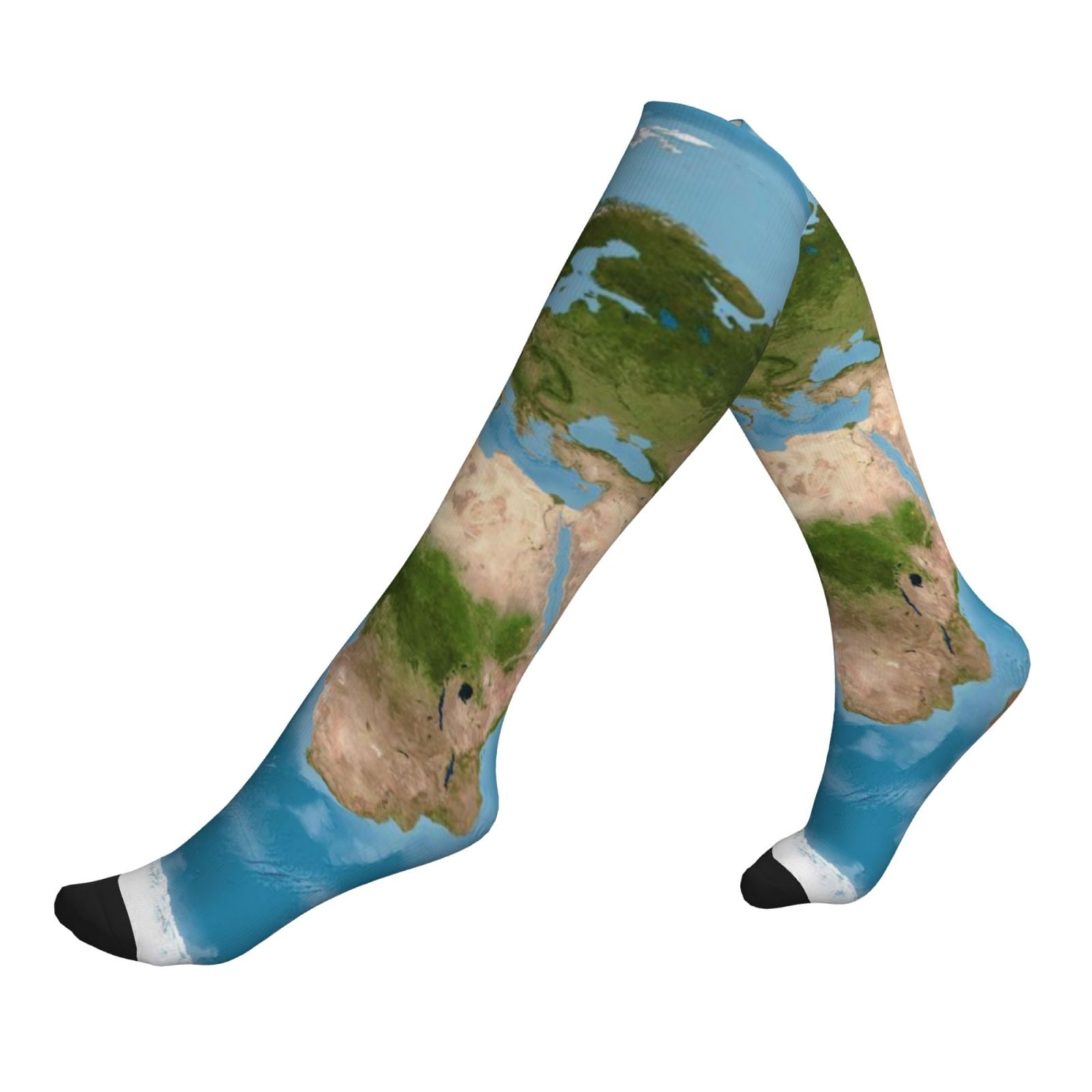 Compression Socks for Women & Men, Earth View World Map 15-20mmHg ...