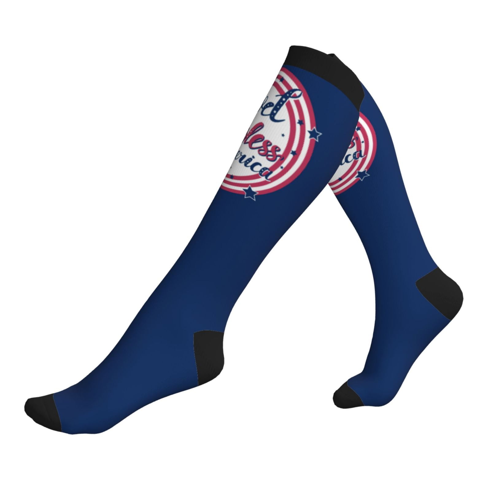 Compression Socks for Women ＆ Men, God Bless America Patriotic Star 15 ...